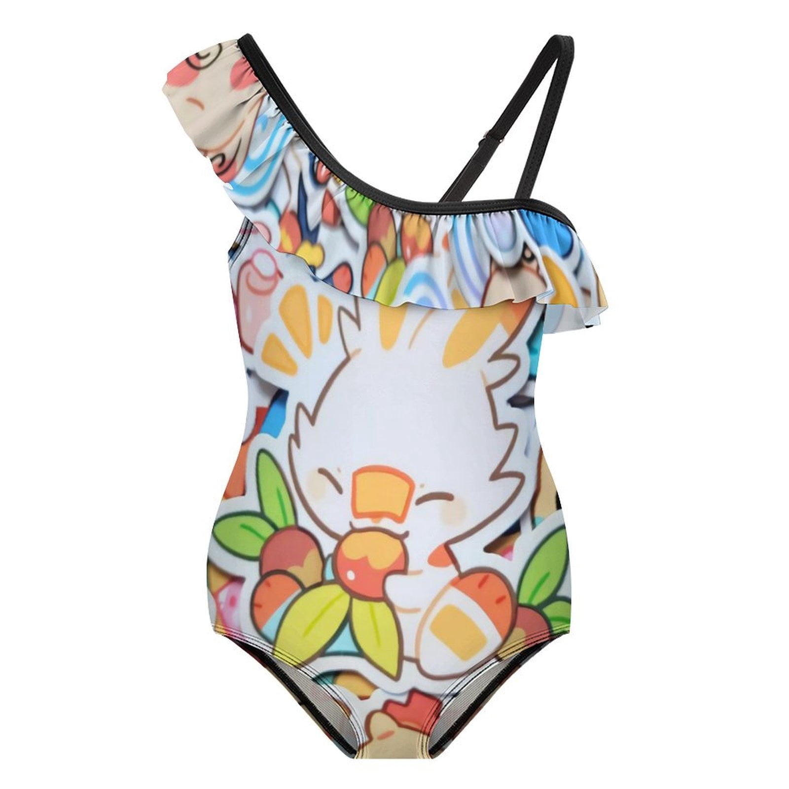 Sco-rbunny Girls Swimsuit One Piece Swimsuits Ruffle Bathing Suit Kids ...