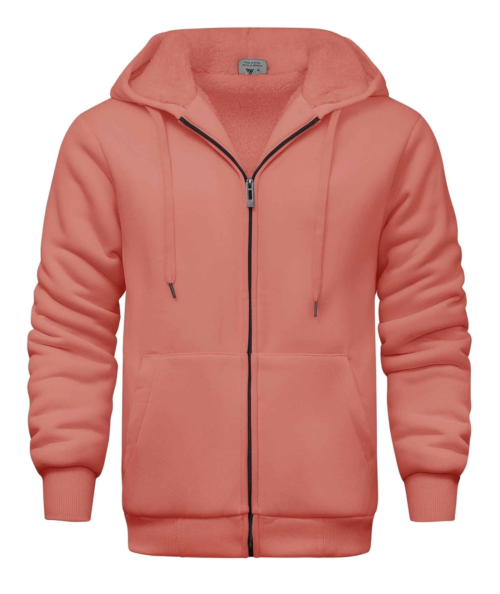 Geeksport Fleece Hooded Jacket for Men Full Zipper Thick Sherpa Lined ...