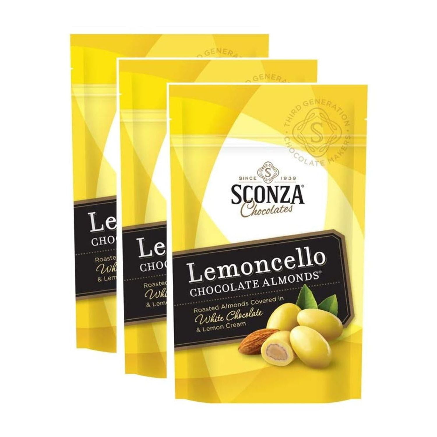 Sconza Chocolates Lemoncello Chocolate Almonds Stand Up Pouch, 5oz ...