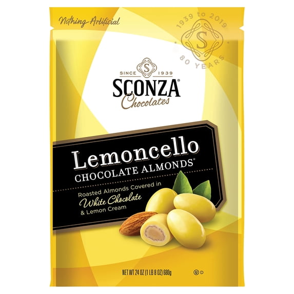 Sconza, Lemoncello Almonds, 24 Ounce, Roasted with White Chocolate ...