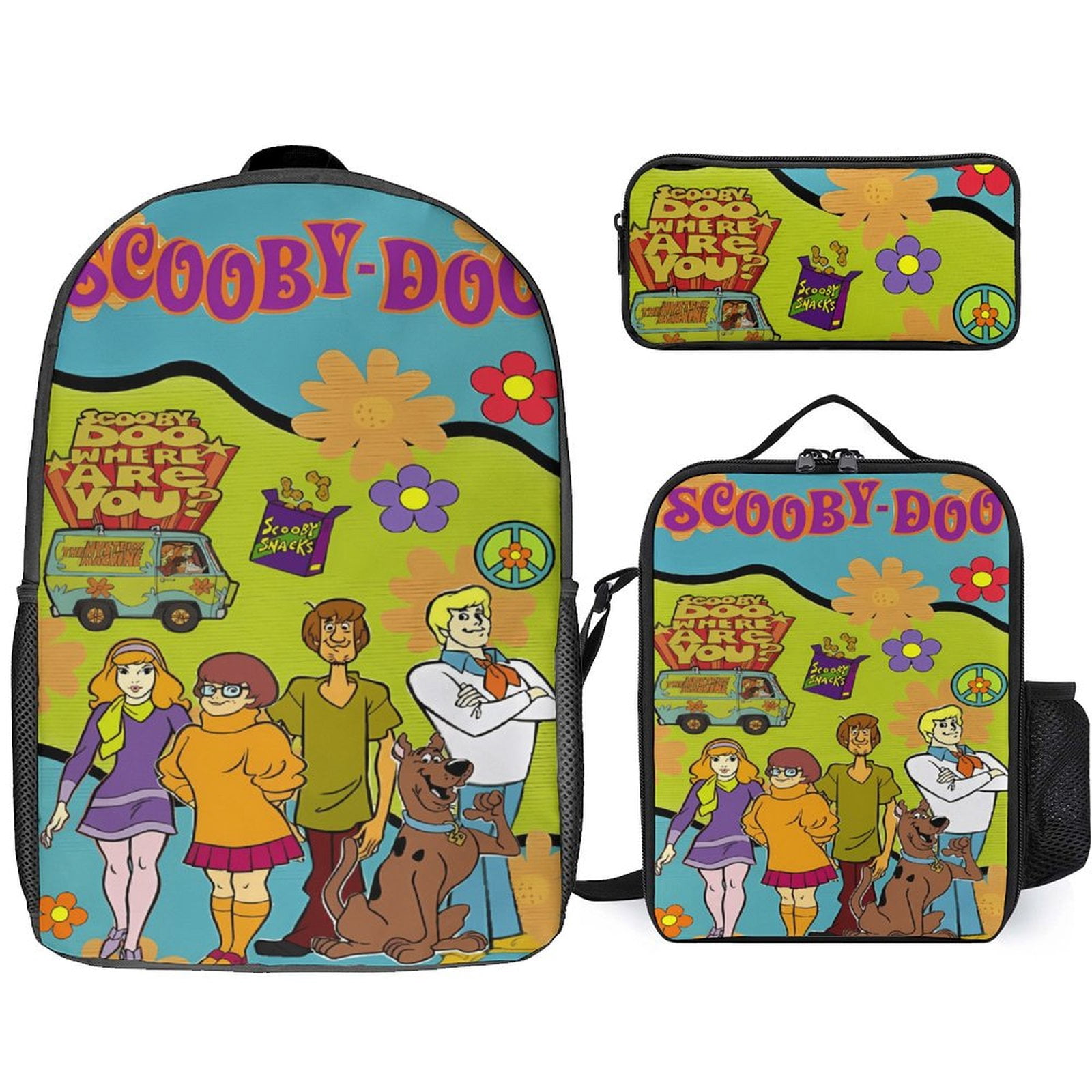 Scooby-Doo 3 Piece Backpack Set with Lunch Bag Pencil Case , High ...