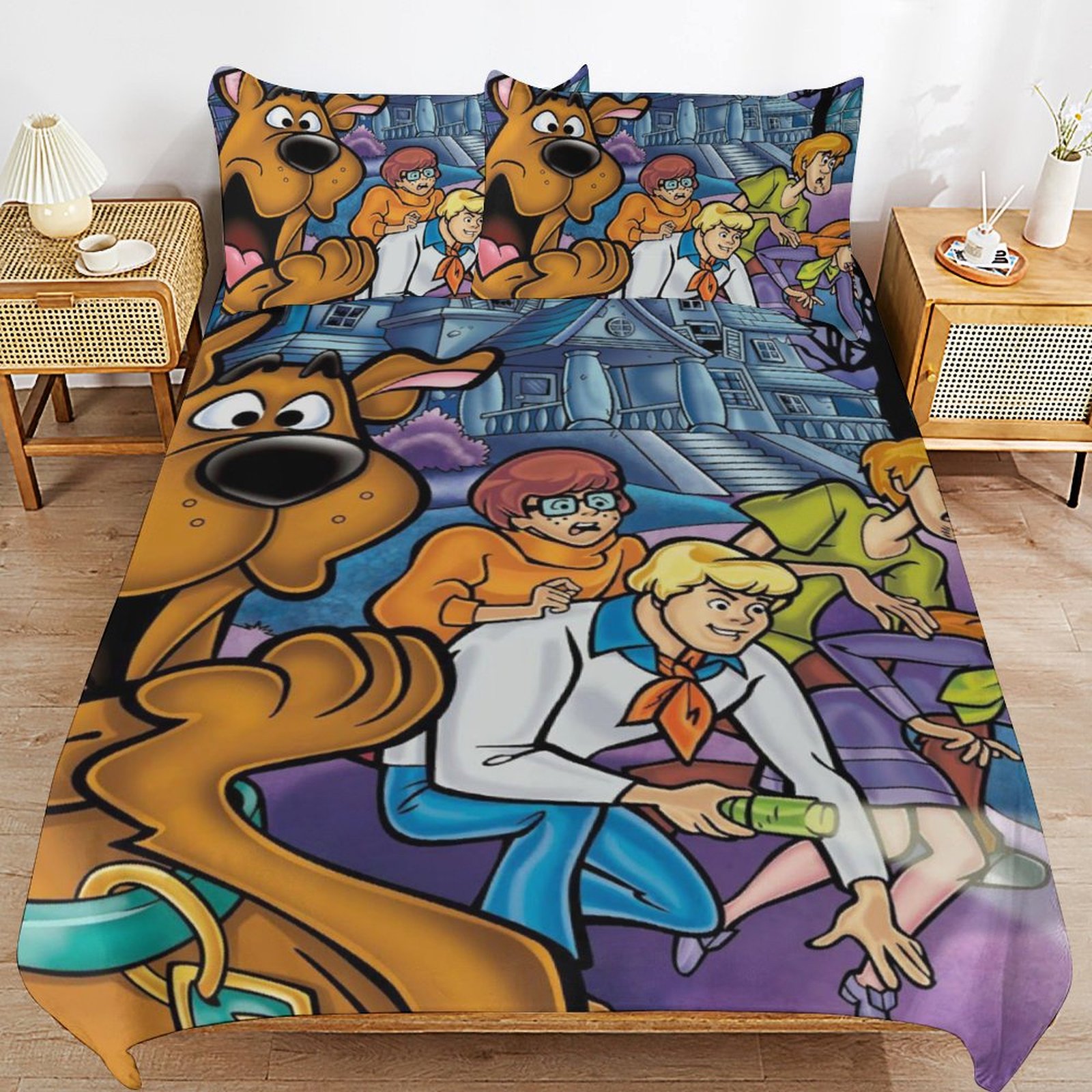 Scooby-Doo 3-Piece Bedding Set Warm And Comfortable Soft Duvet Cover ...