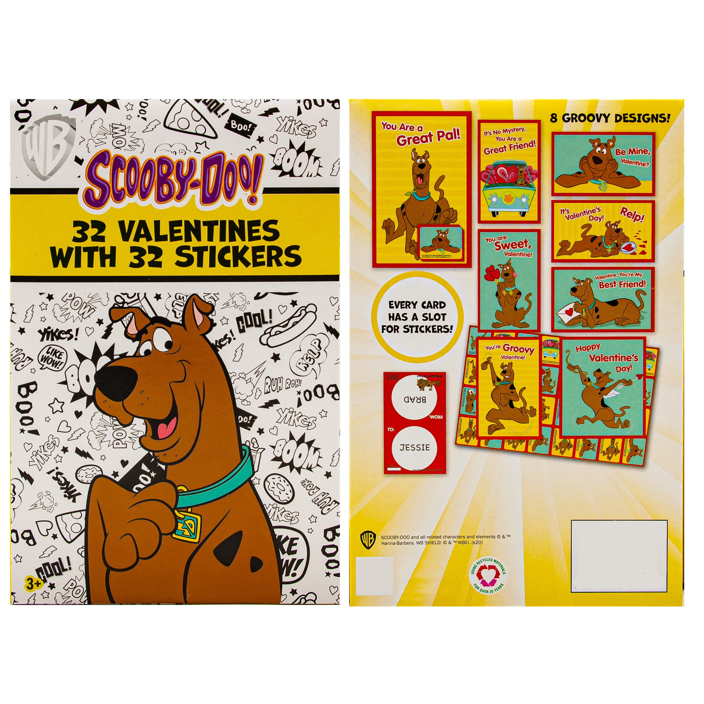 Scooby Doo 32 Count School Valentines Day Illustrated Cards with ...