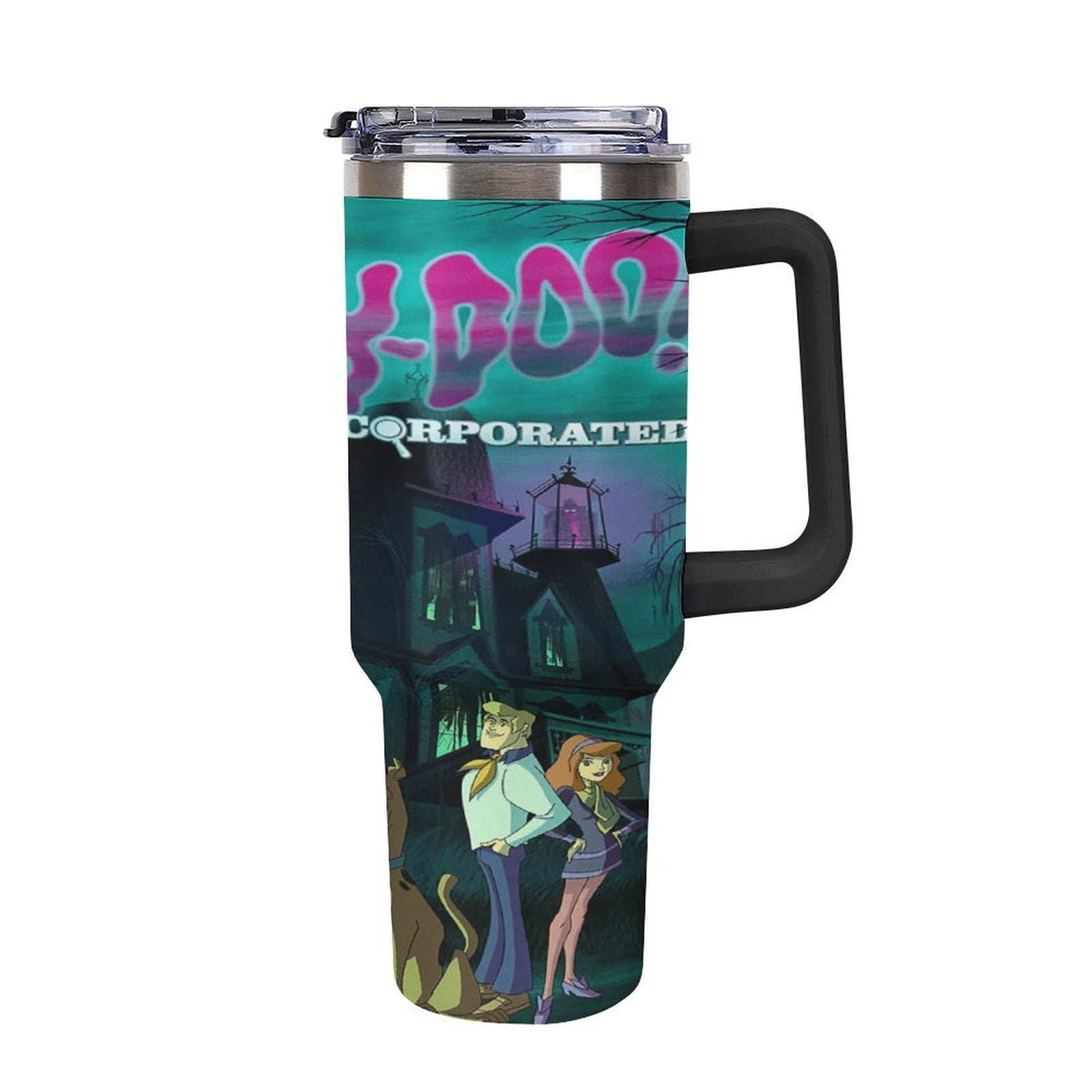Scooby-Doo 40 Oz Tumbler with Handle And Straw, Stainless Steel Double ...