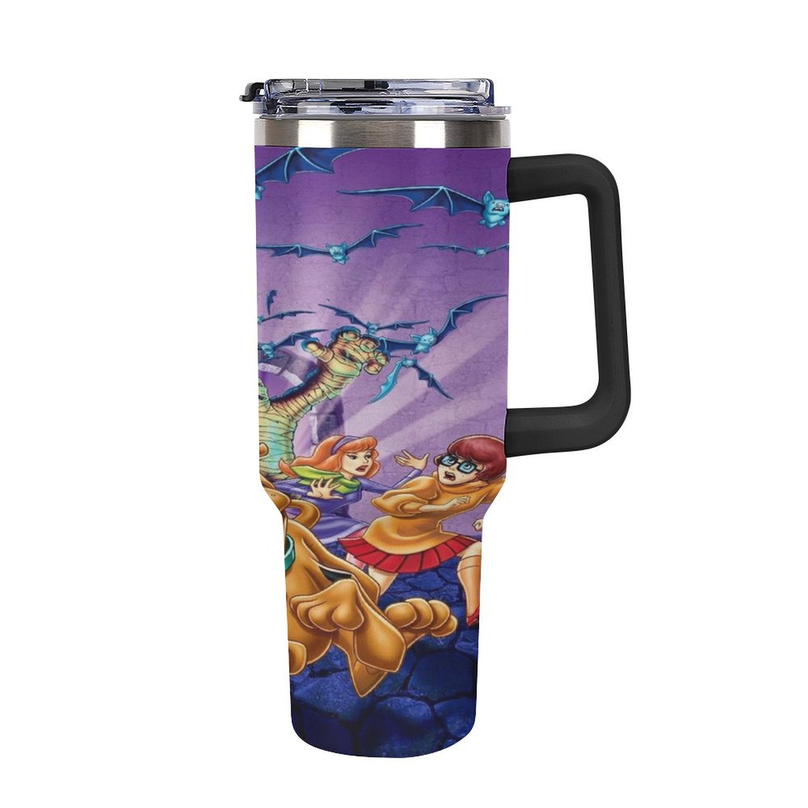 Scooby-Doo 40 Oz Tumbler with Handle And Straw, Stainless Steel Double ...