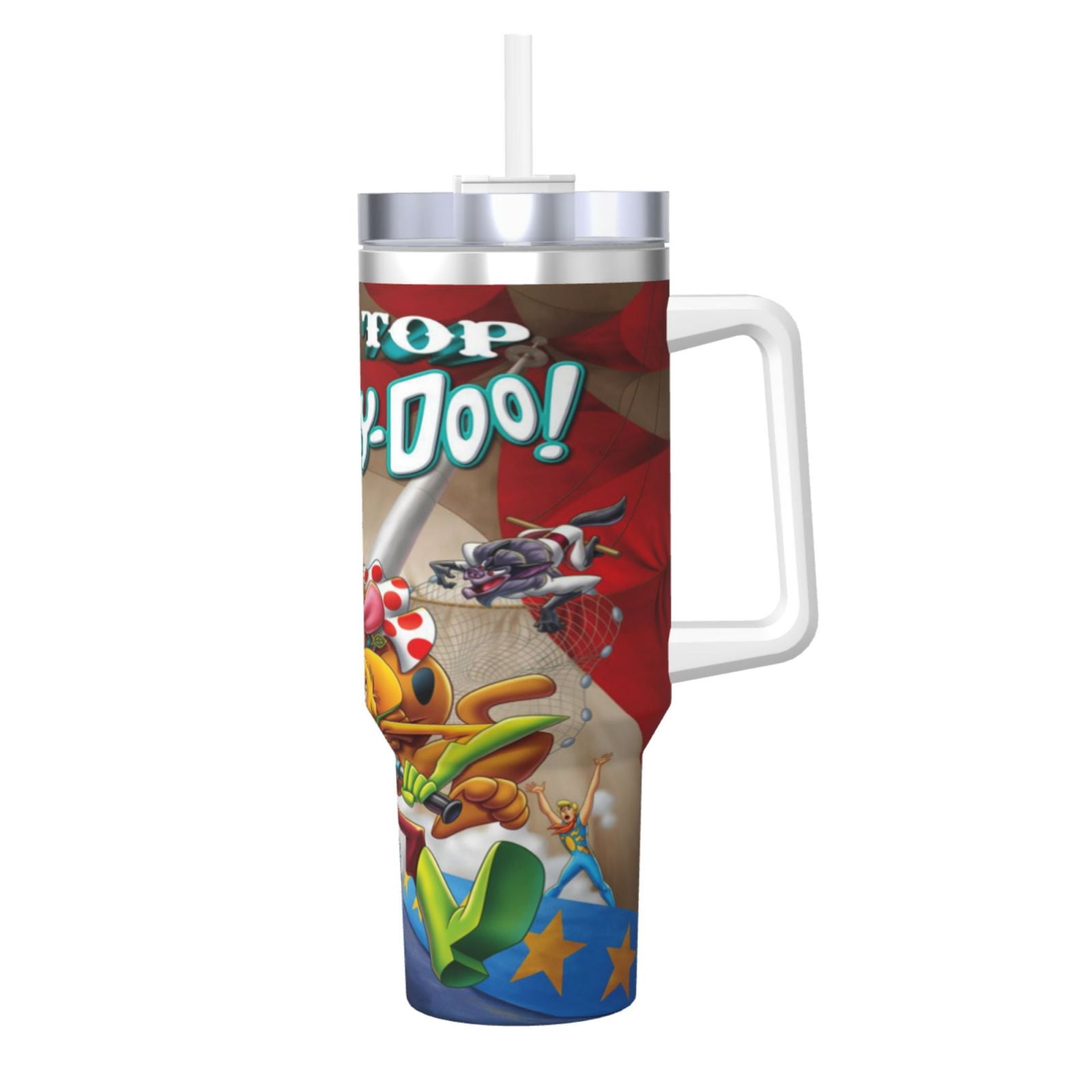 Scooby-Doo 40 oz Tumbler With Handle and Straw, Stainless Steel Vacuum ...