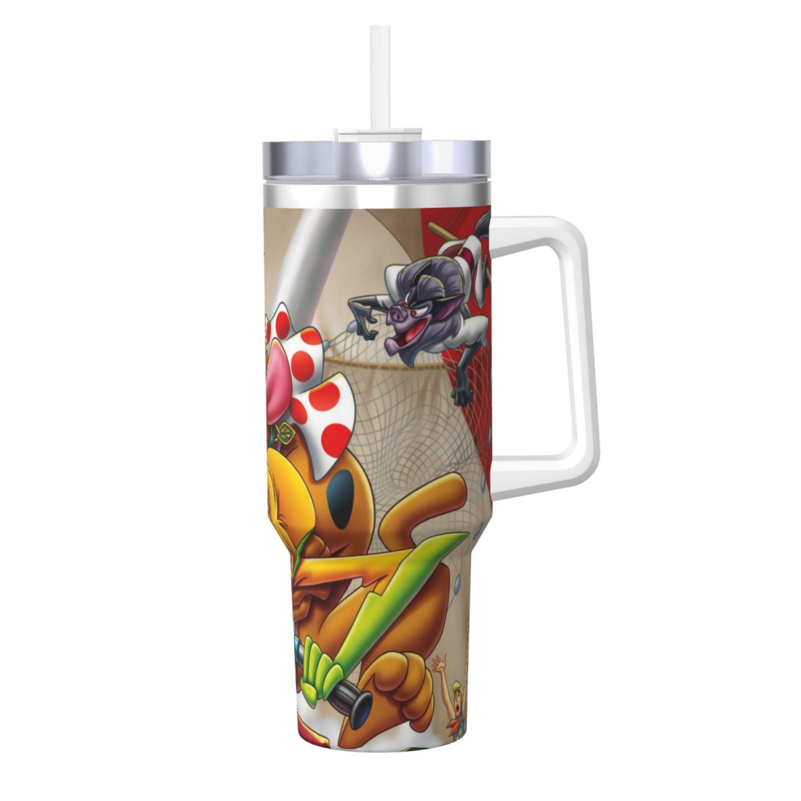 Scooby-Doo 40 oz Tumbler With Handle and Straw, Stainless Steel Vacuum ...