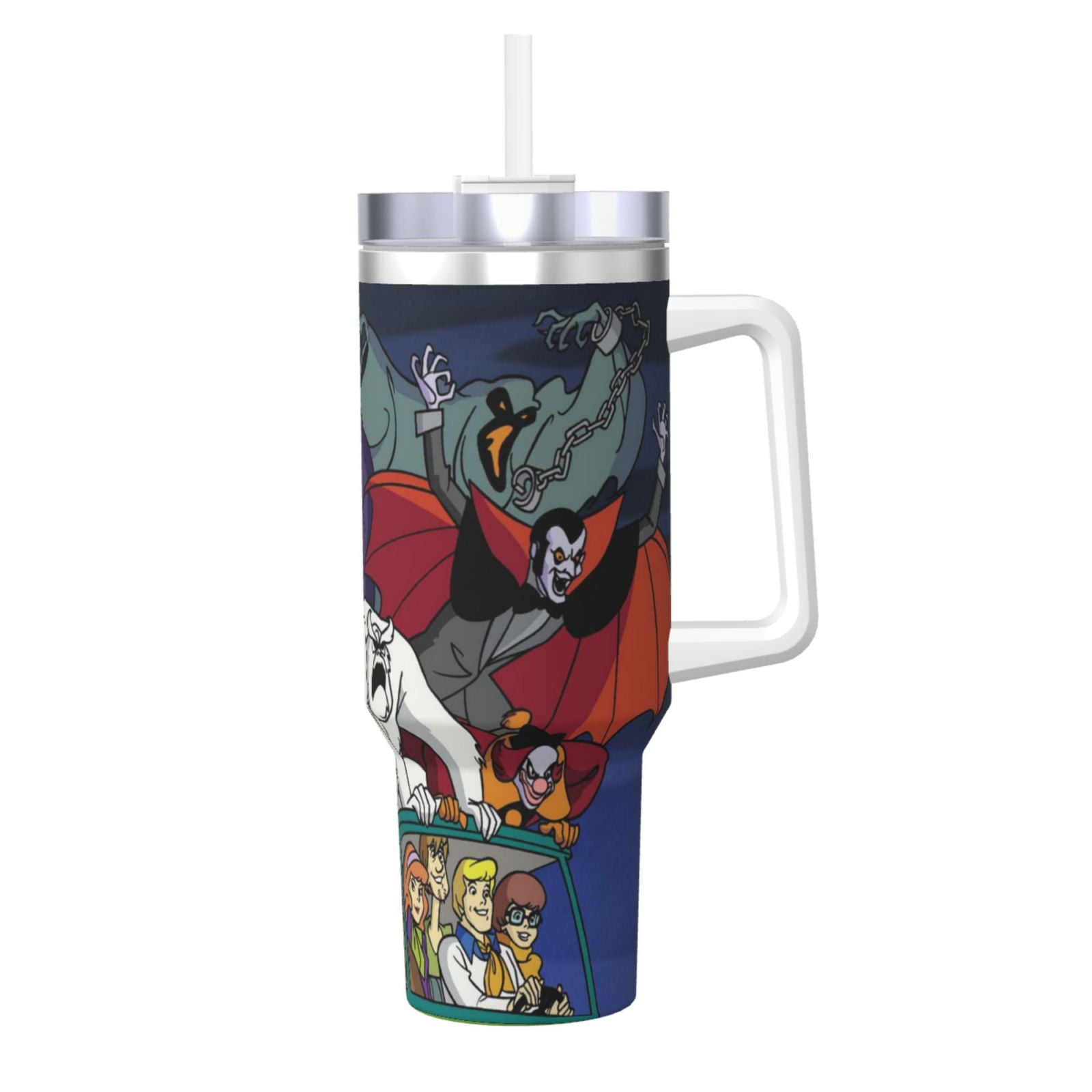 Scooby-Doo 40 oz Tumbler With Handle and Straw, Stainless Steel Vacuum ...