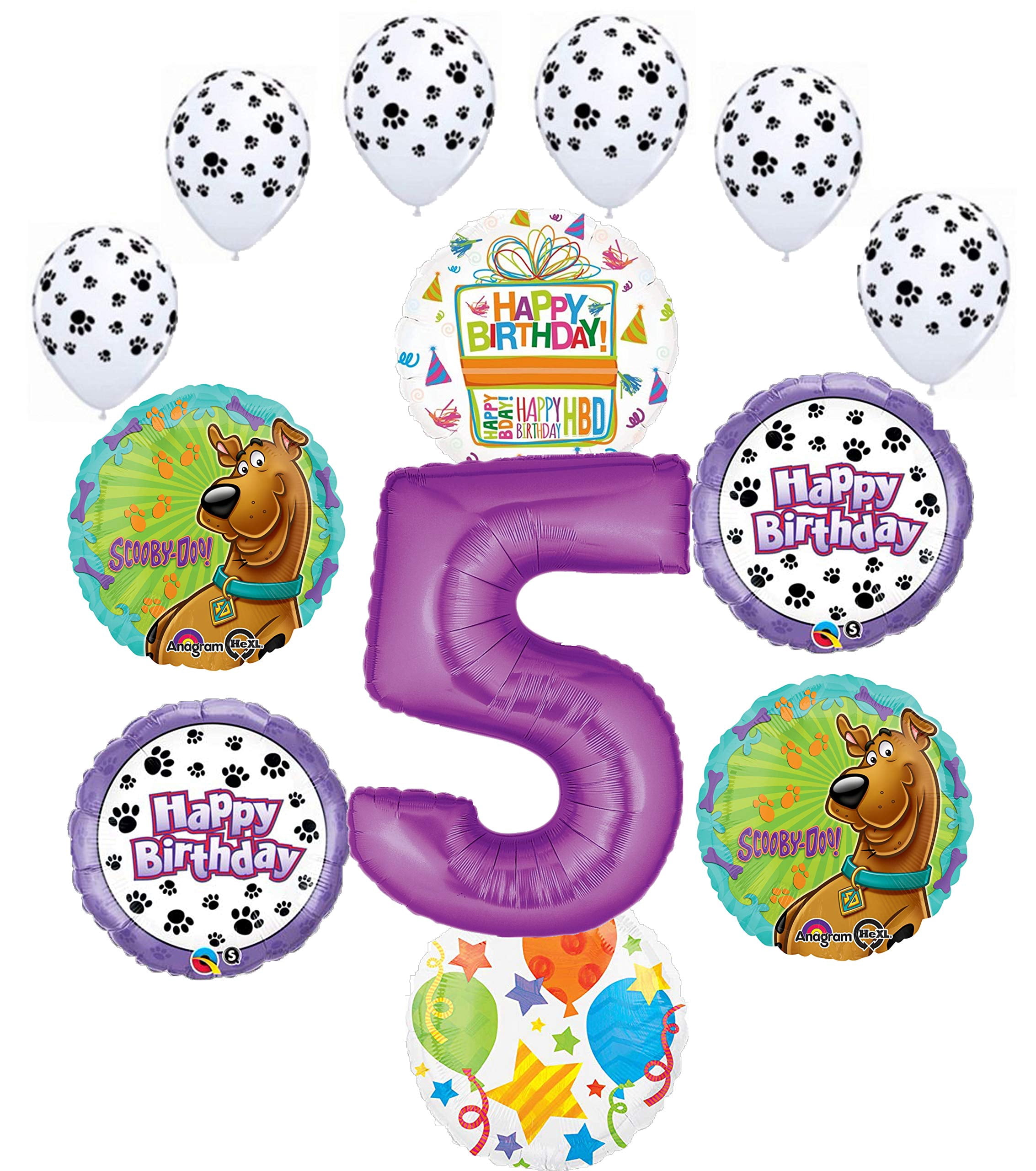 Scooby Doo 5th Birthday Party Supplies Balloon Bouquet Decorations ...
