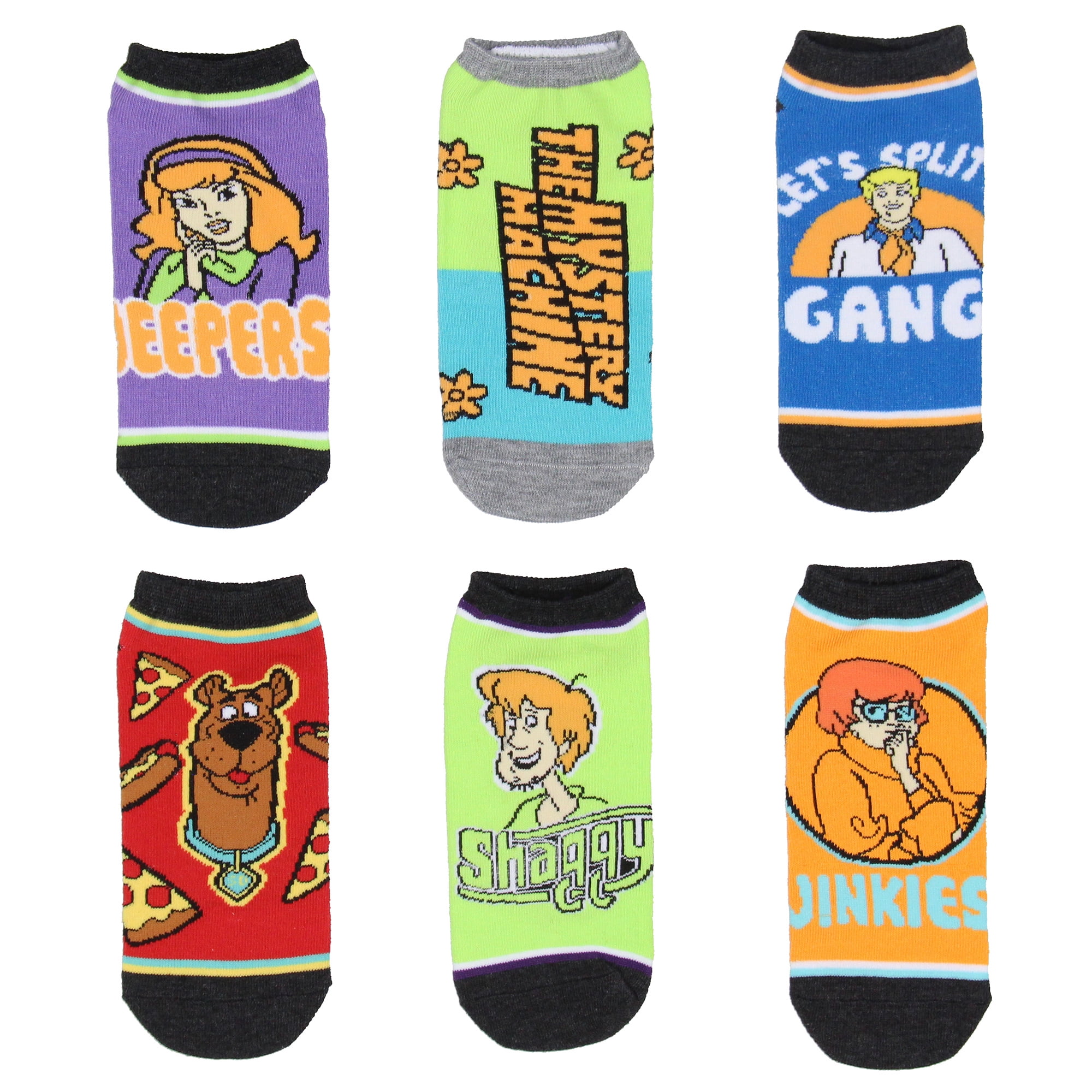 Scooby-Doo Socks Adult Shaggy Mystery Machine Low Cut No Show Mix And ...