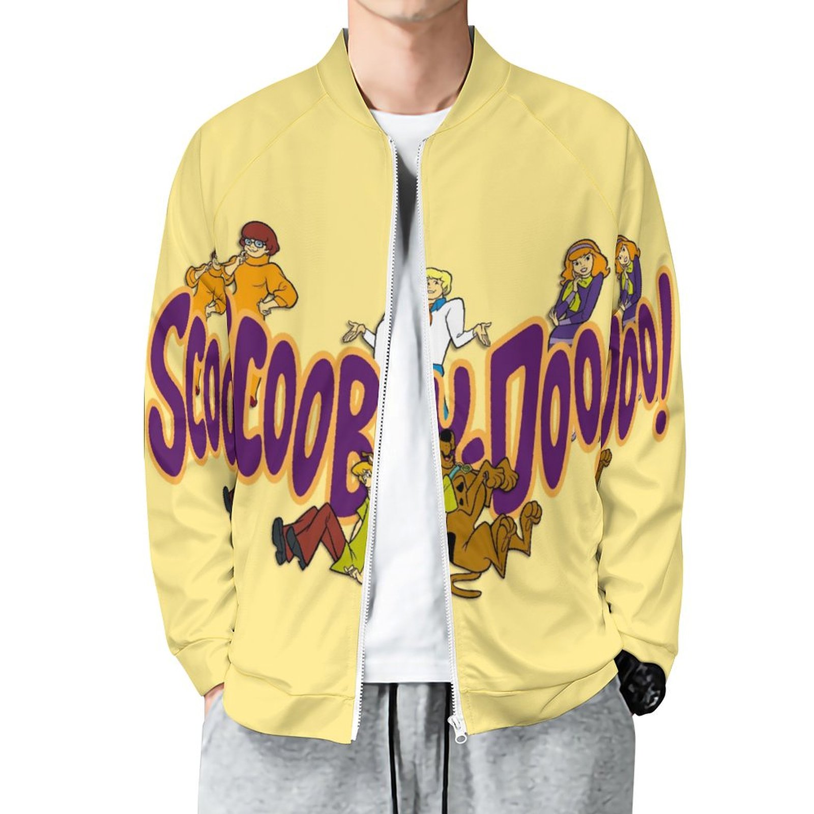Scooby Doo Animated Fashion Jacket Mens Windbreaker Coat Lightweight ...