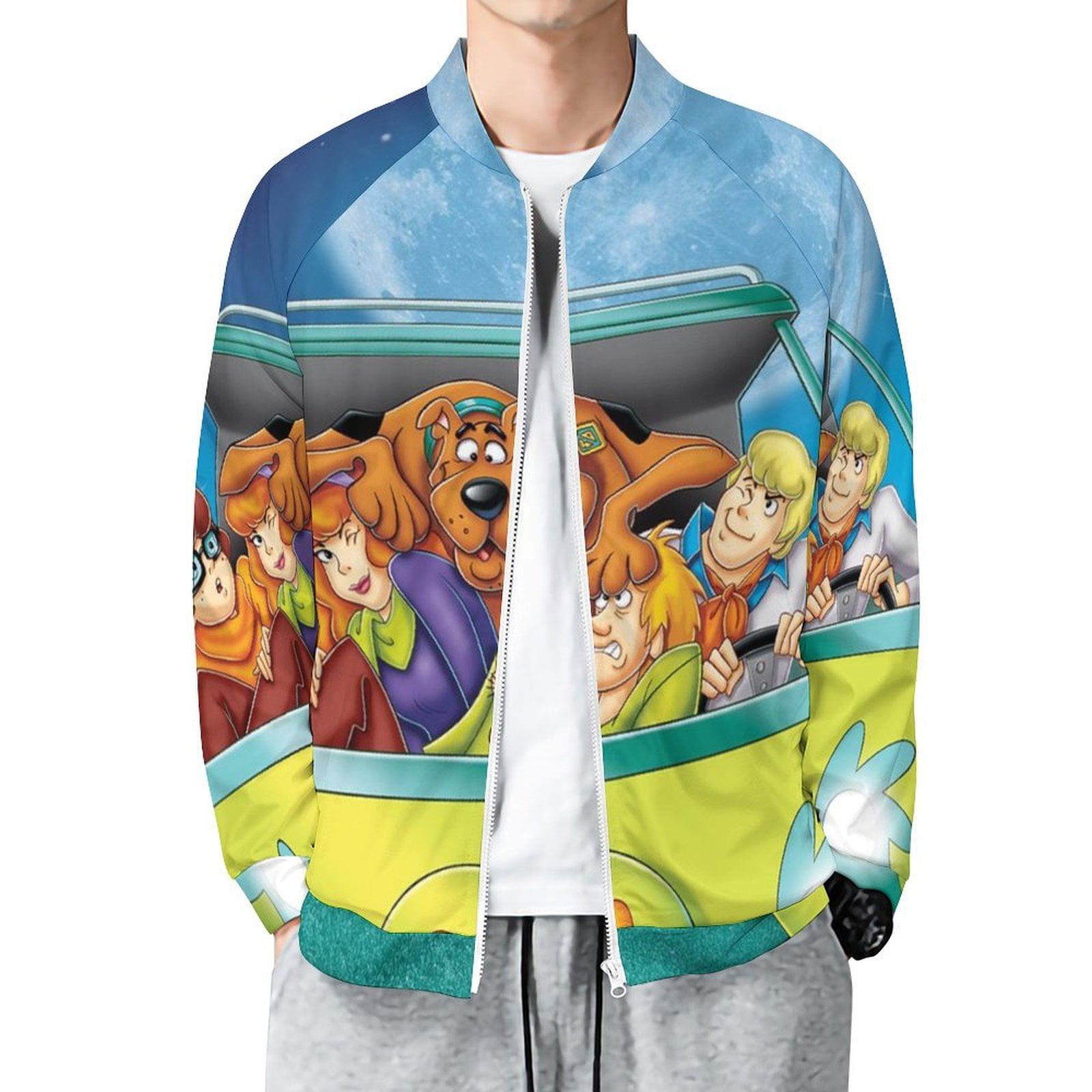 Scooby Doo Animation Fashion Jacket Mens Windbreaker Coat Lightweight ...