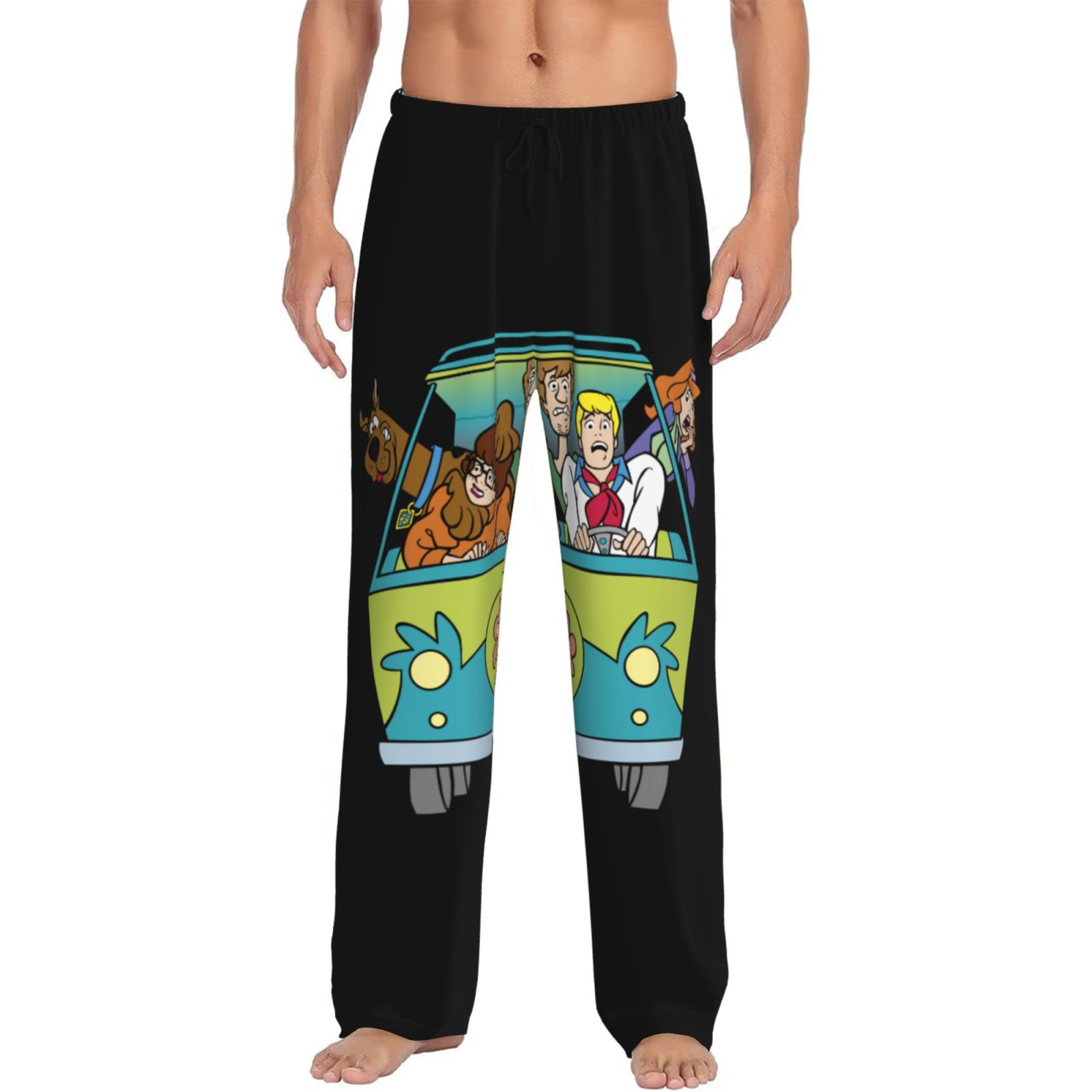 Scooby Doo Anime Cartoon All-Over Print Men'S Black Pajama Pants ...