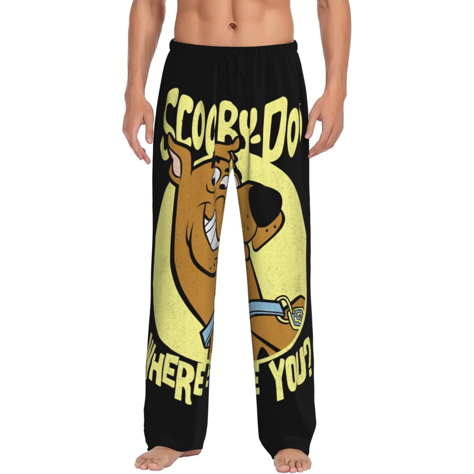 Scooby Doo Anime Cartoon All-Over Print Men'S Black Pajama Pants ...