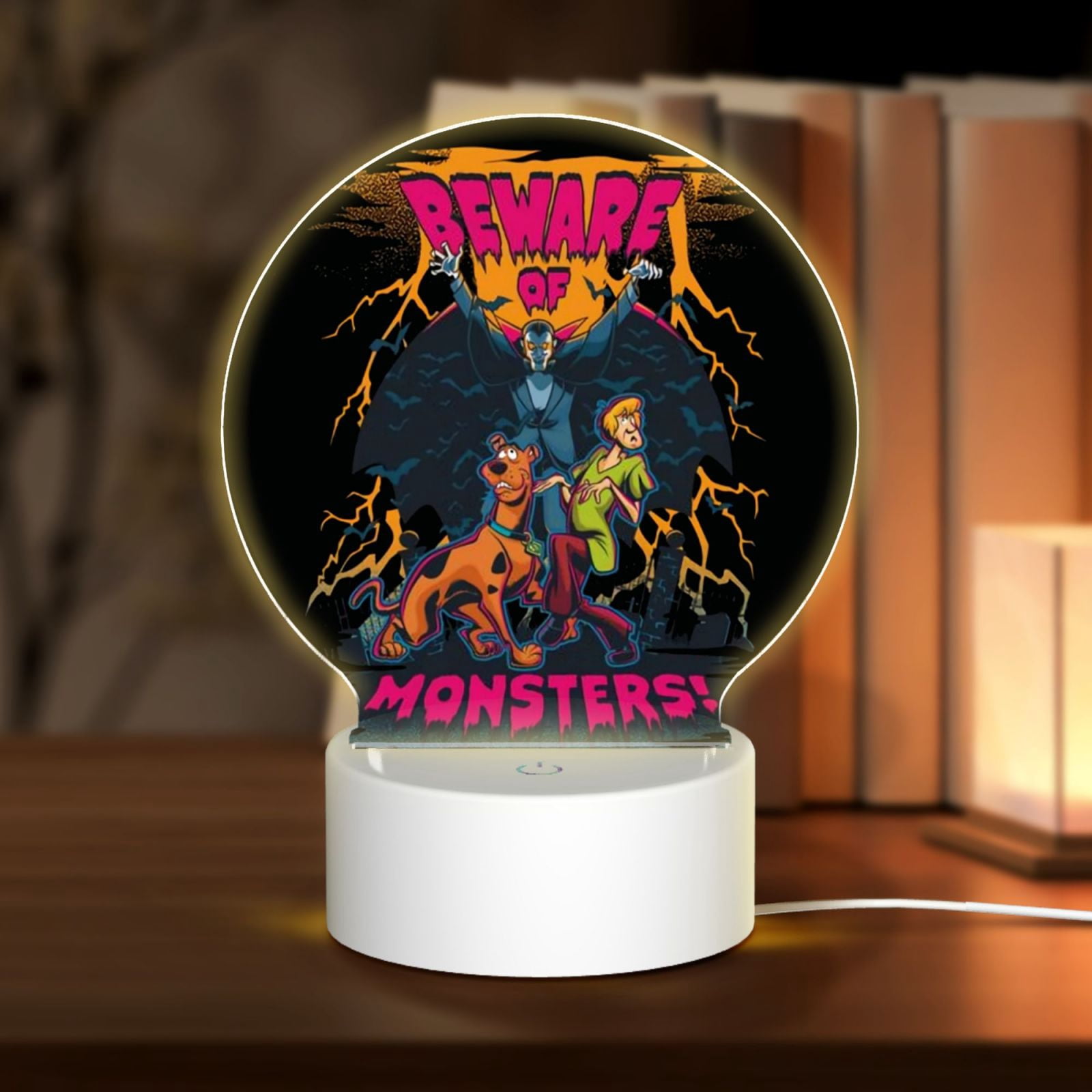 Scooby Doo Anime Round Acrylic Night Light Is Suitable For Rooms ...
