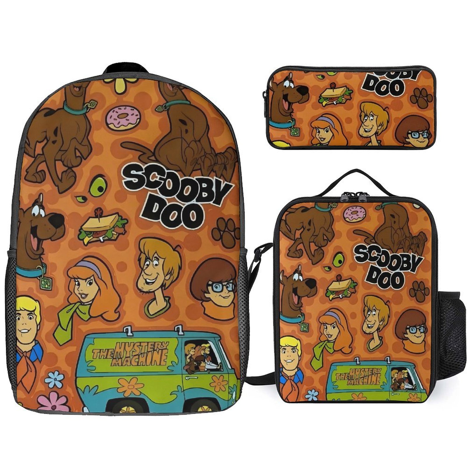 Scooby Doo Backpack Messenger Bag Lunch Bag Pencil Case Set 17 Inch ...