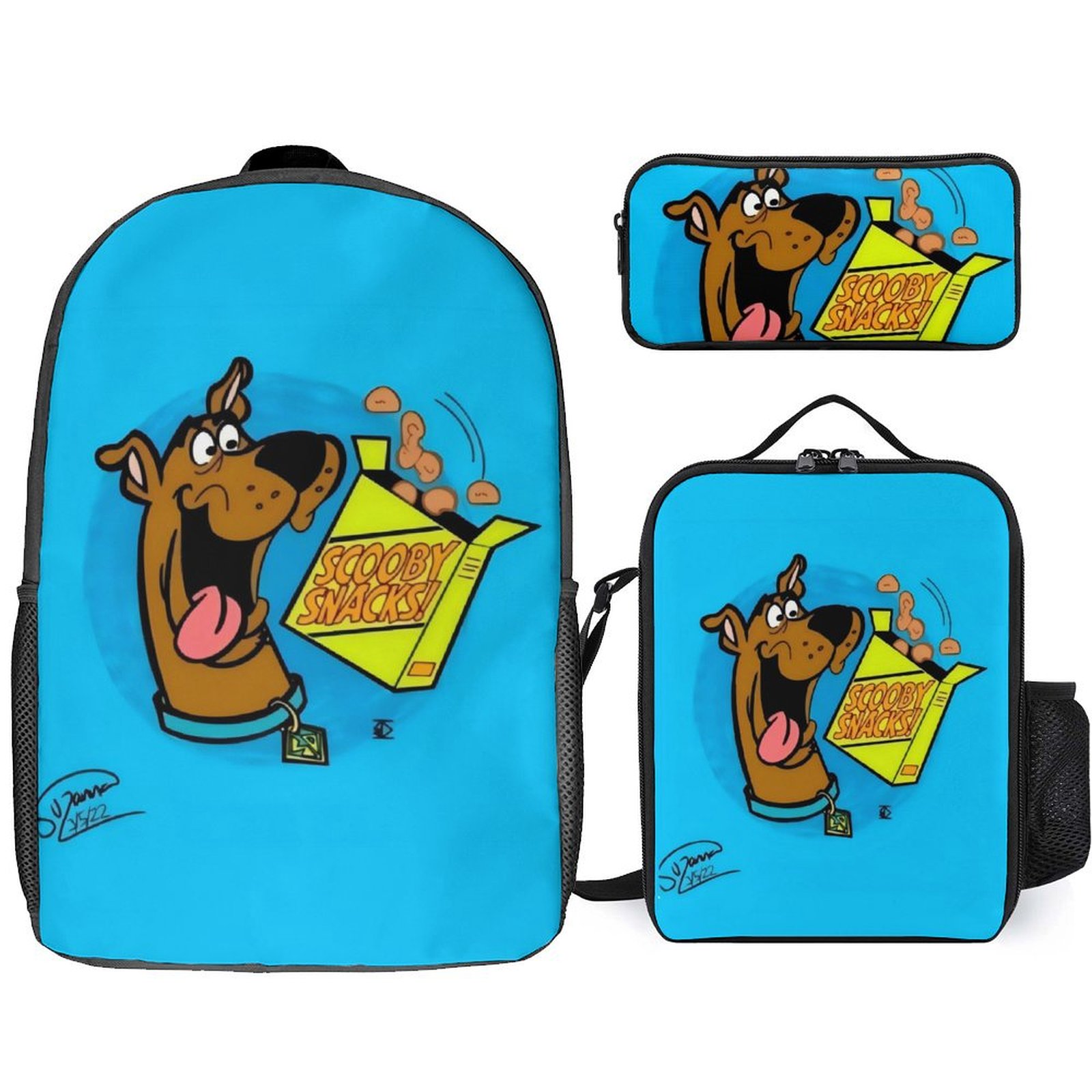 Scooby Doo Backpack Messenger Bag Lunch Bag Pencil Case Set 17 Inch ...