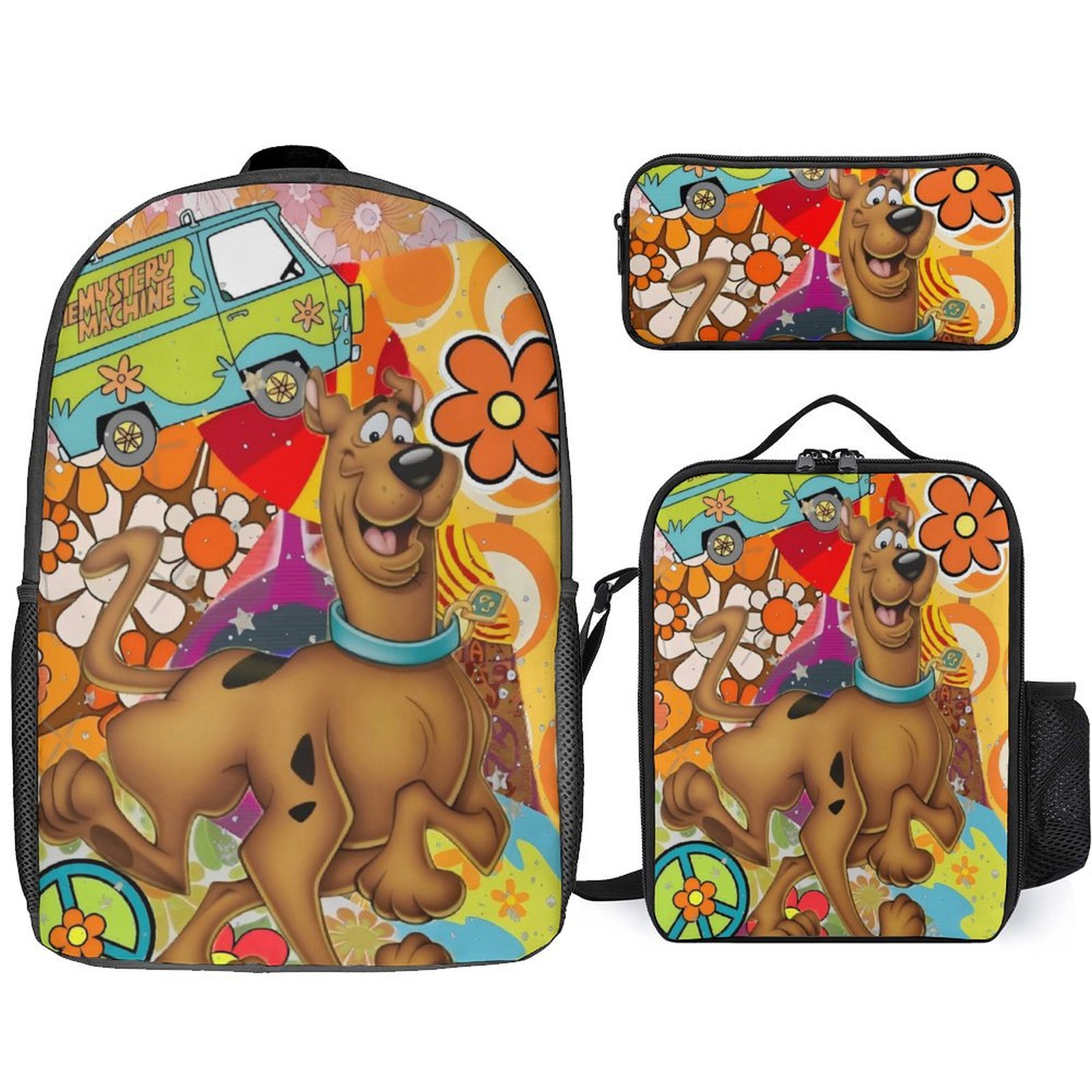Scooby Doo Backpack Messenger Bag Lunch Bag Pencil Case Set 17 Inch ...