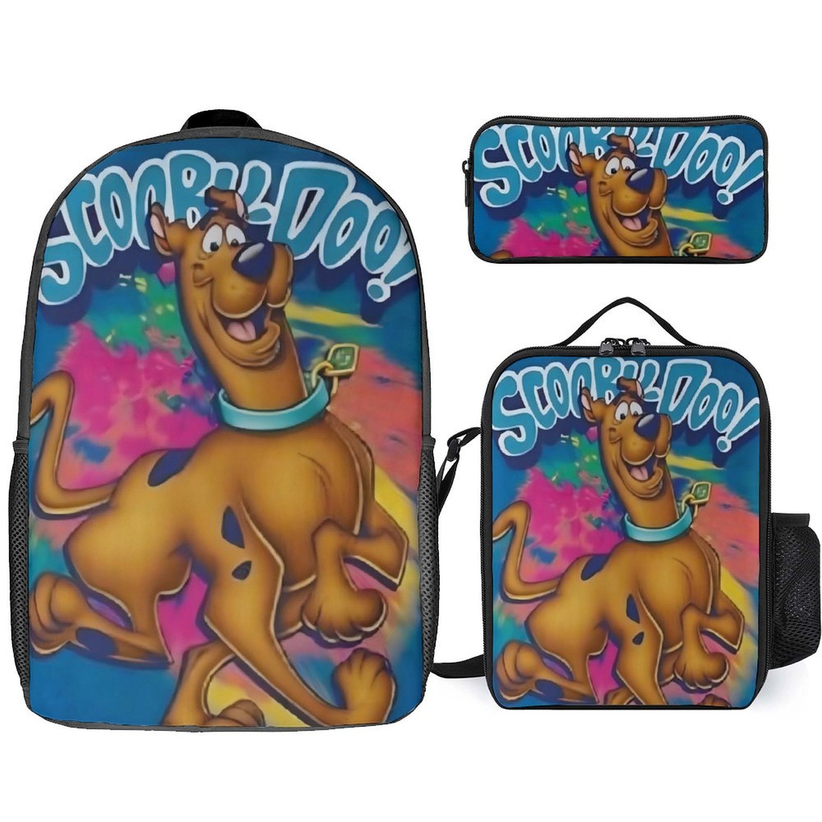 Scooby Doo Backpack Messenger Bag Lunch Bag Pencil Case Set 17 Inch ...