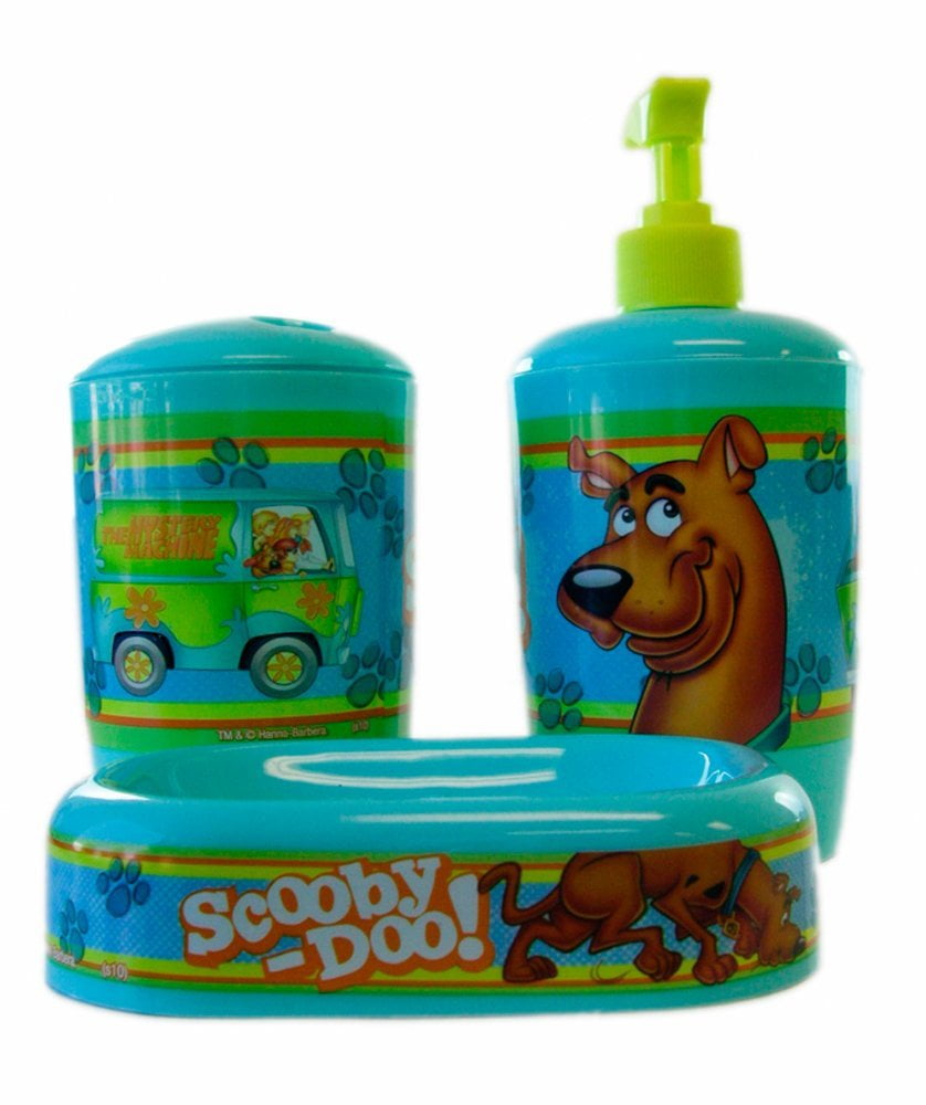 Scooby Doo Character Bathroom Set: Toothbrush Holder, Lotion Pump, Soap ...
