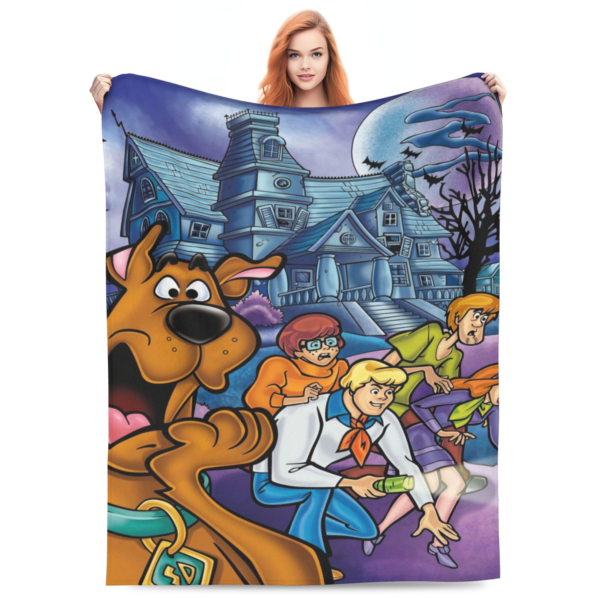 Scooby Doo Bed Blanket Super Soft Fleece Throw Blanket Lightweight Warm Cozy Cartoon Blankets ...