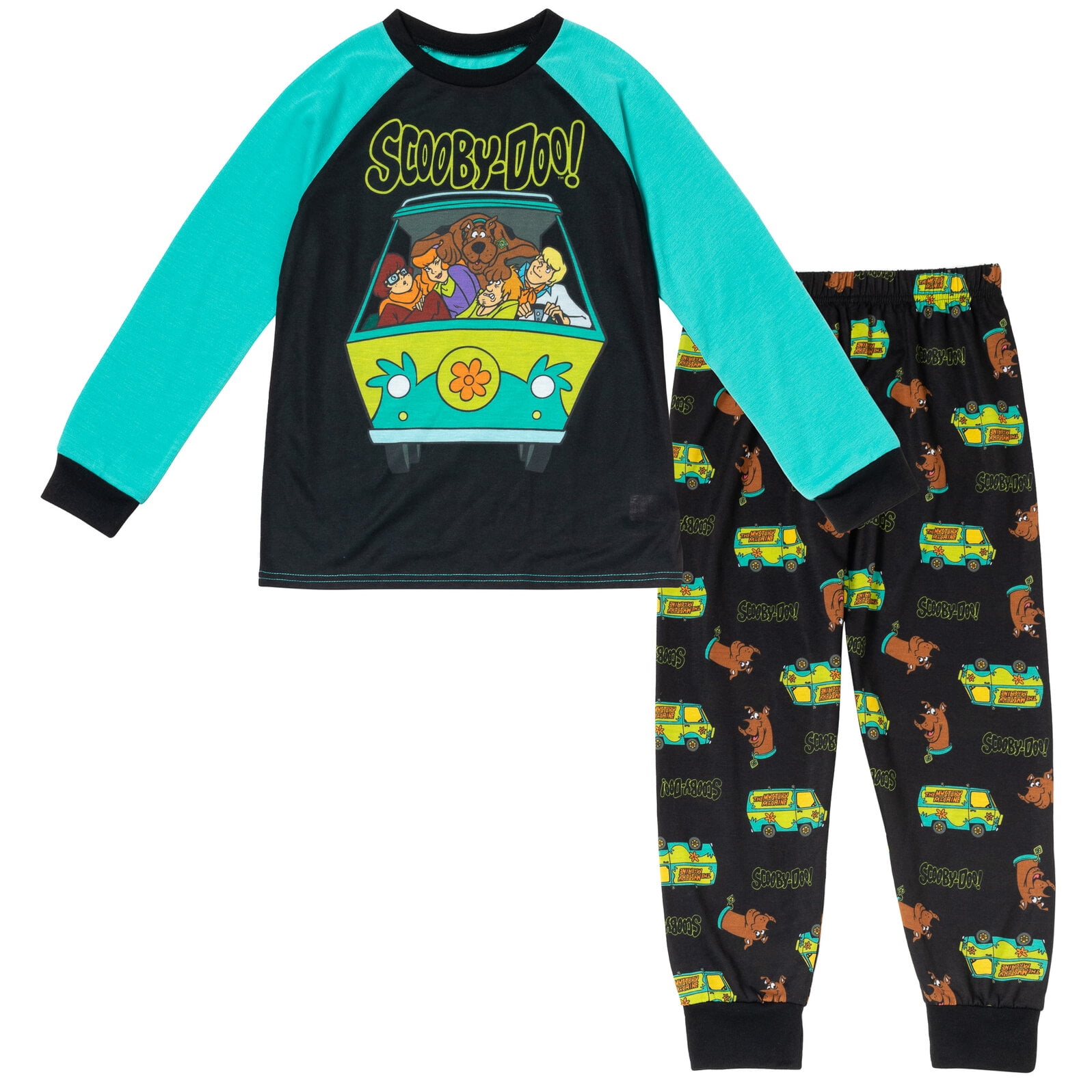 Scooby-Doo Kids PJ Jammies Set: Big Boys Pajama Shirt & Pants Black ...