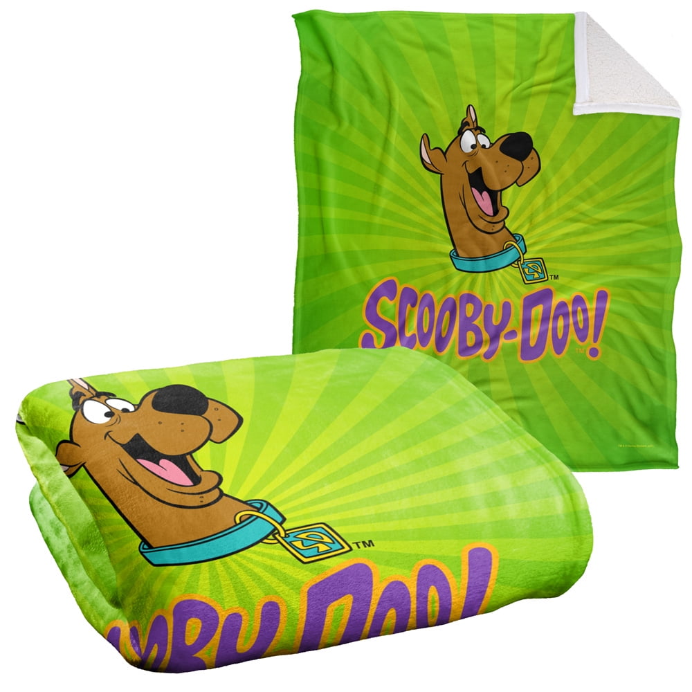 Scooby-Doo Cartoon Character Sherpa Back Fleece Plush Blanket, 50"x60 ...