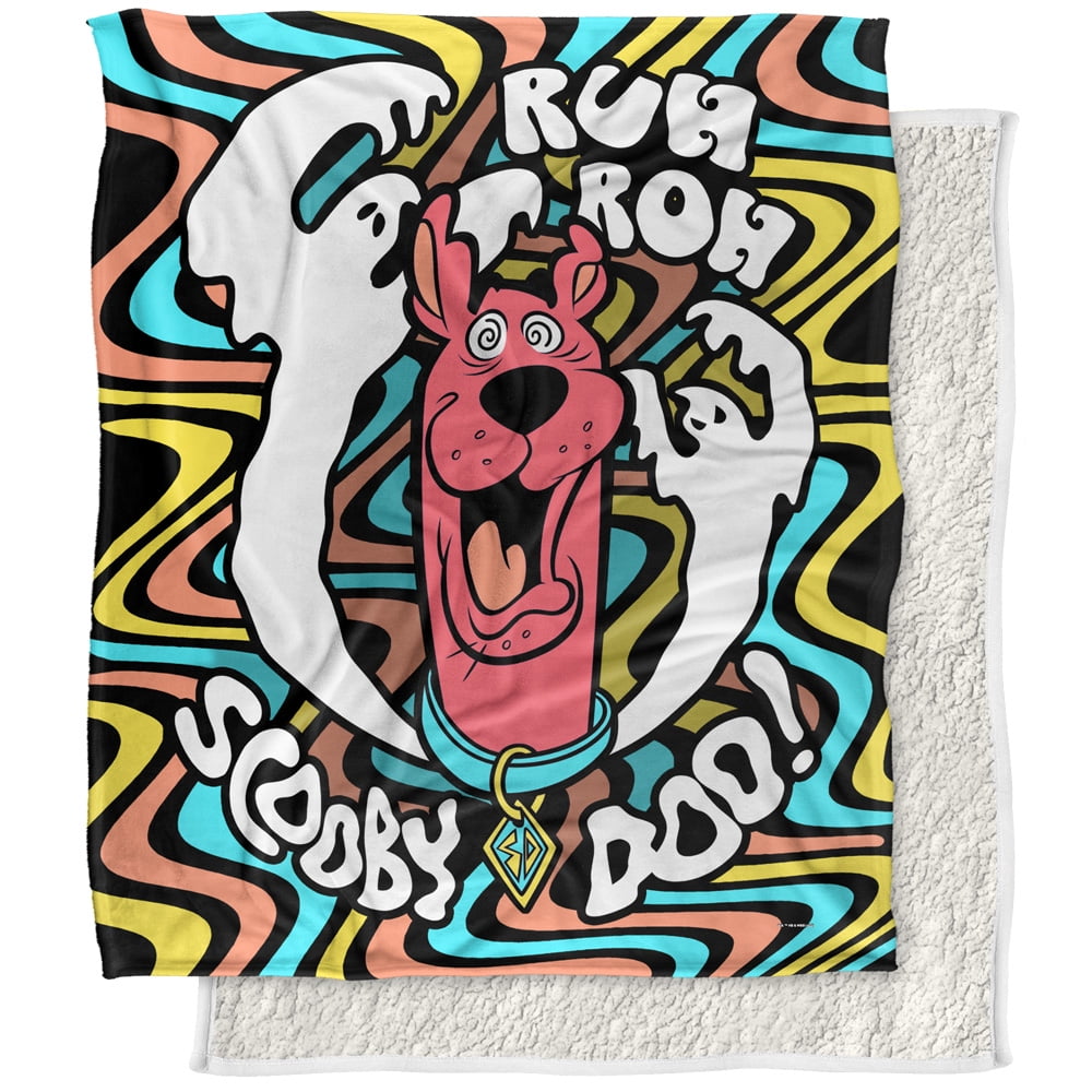 Scooby Doo! Blanket, 50'x60' Ruh Roh Ghosts Silky Touch Sherpa Back ...