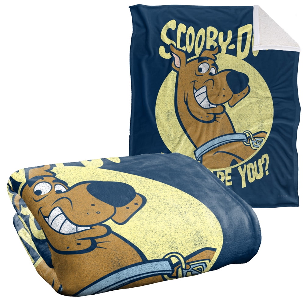 Scooby-Doo Blanket, 50"x60", Where are You Silky Touch Sherpa Back ...