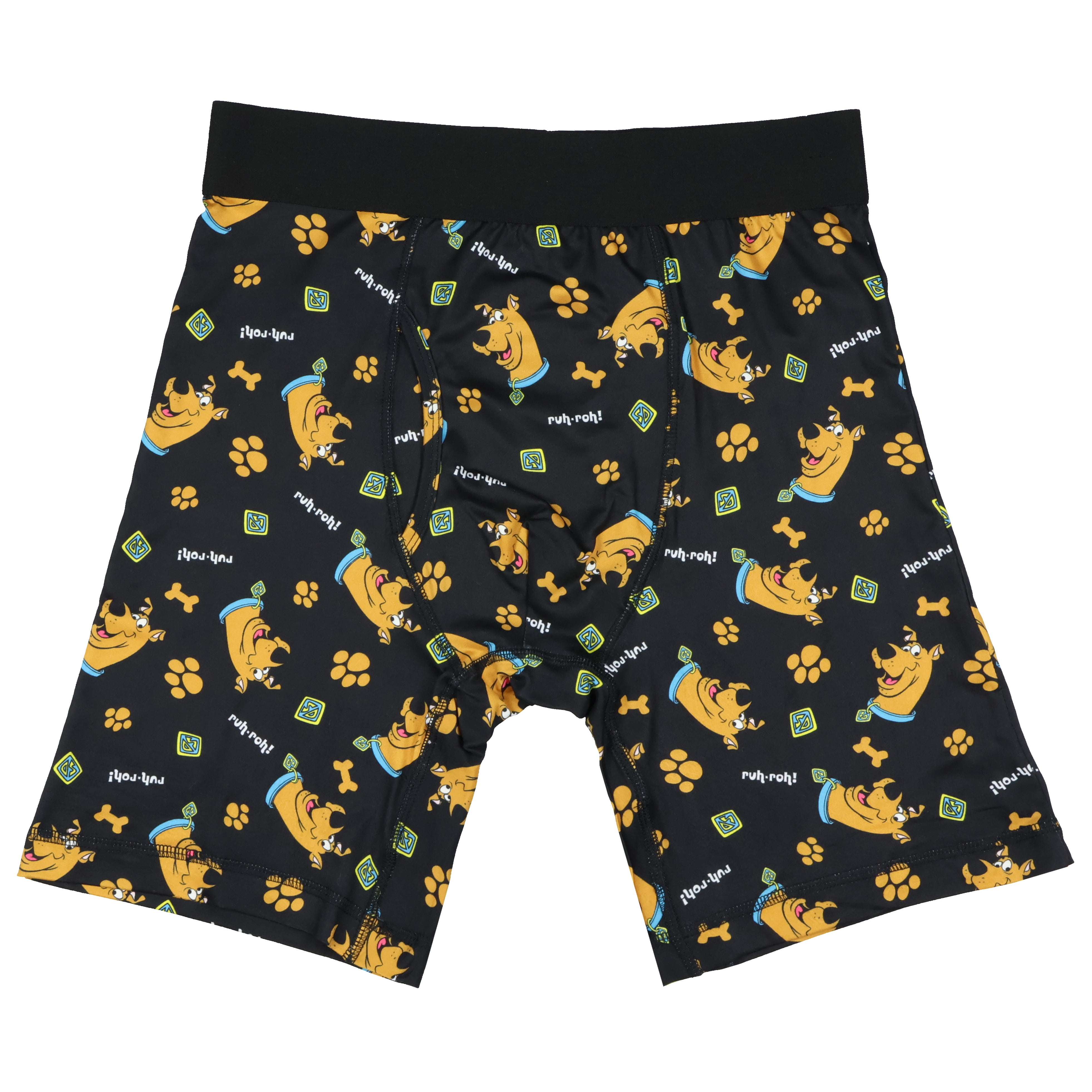 Scooby-Doo Boxer Briefs Men's Ruh-Roh Bone Paw Print All-Over Print ...