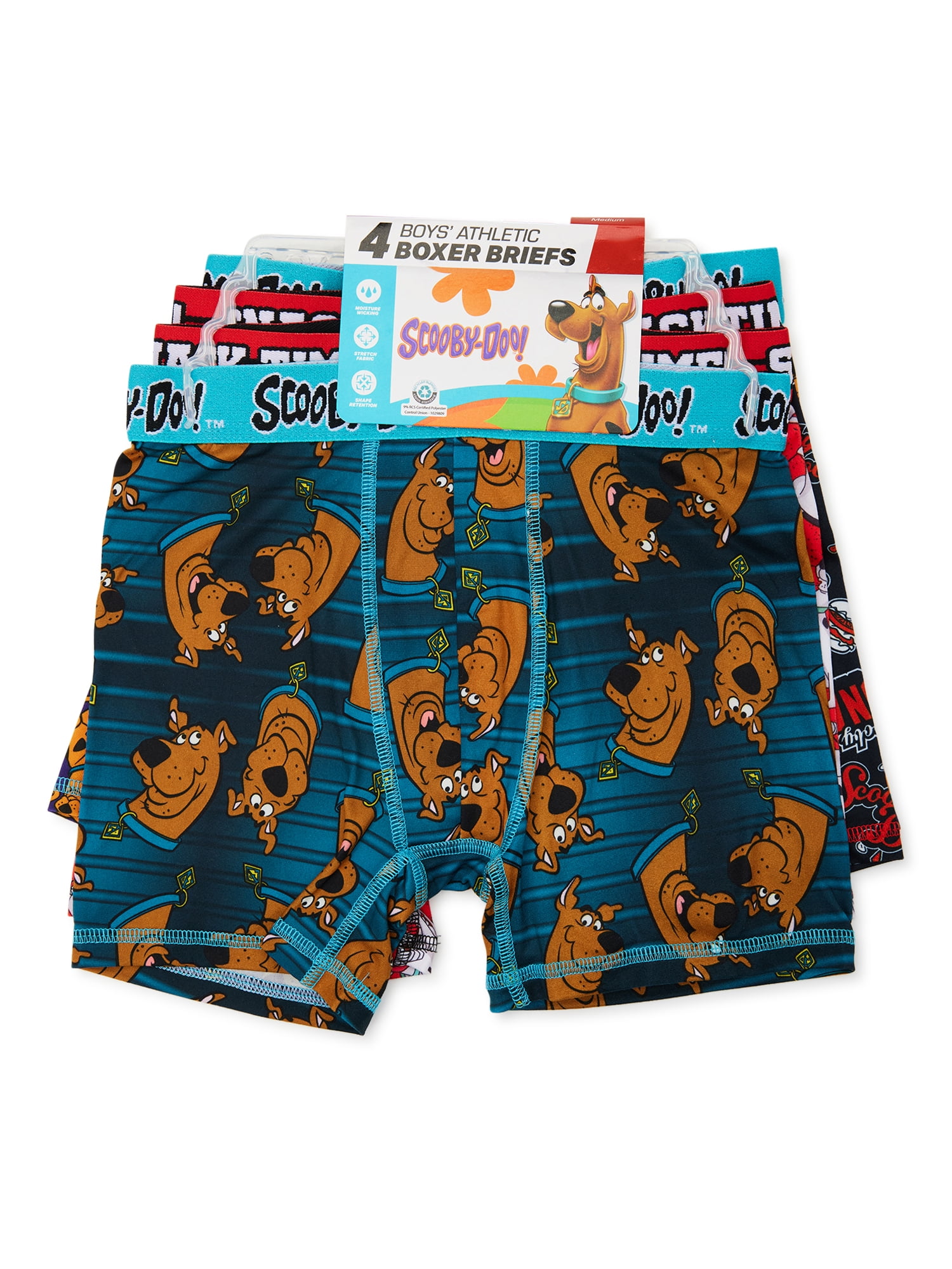 Scooby Doo Boy's All Over Print Boxer Briefs Underwear, 4-Pack, Sizes ...