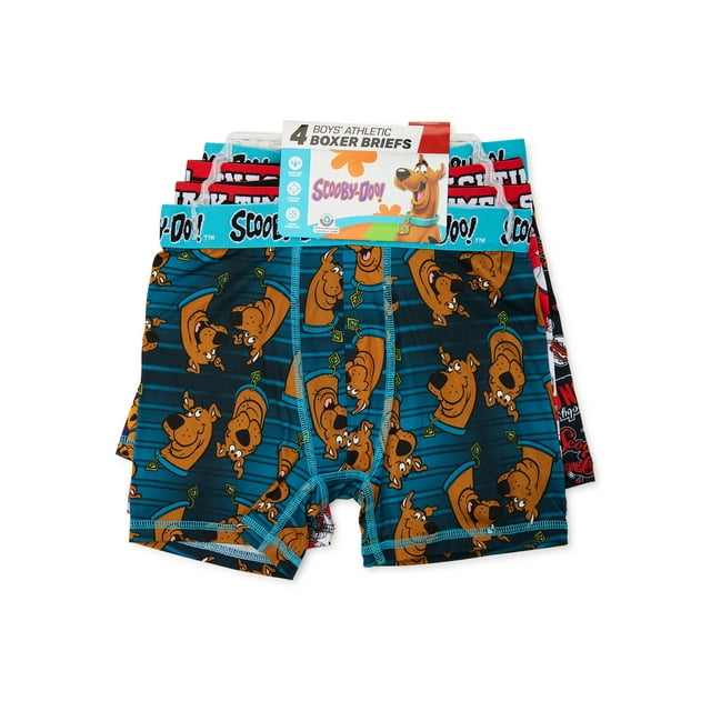 Scooby Doo Boy's All Over Print Boxer Briefs Underwear, 4-Pack, Sizes ...