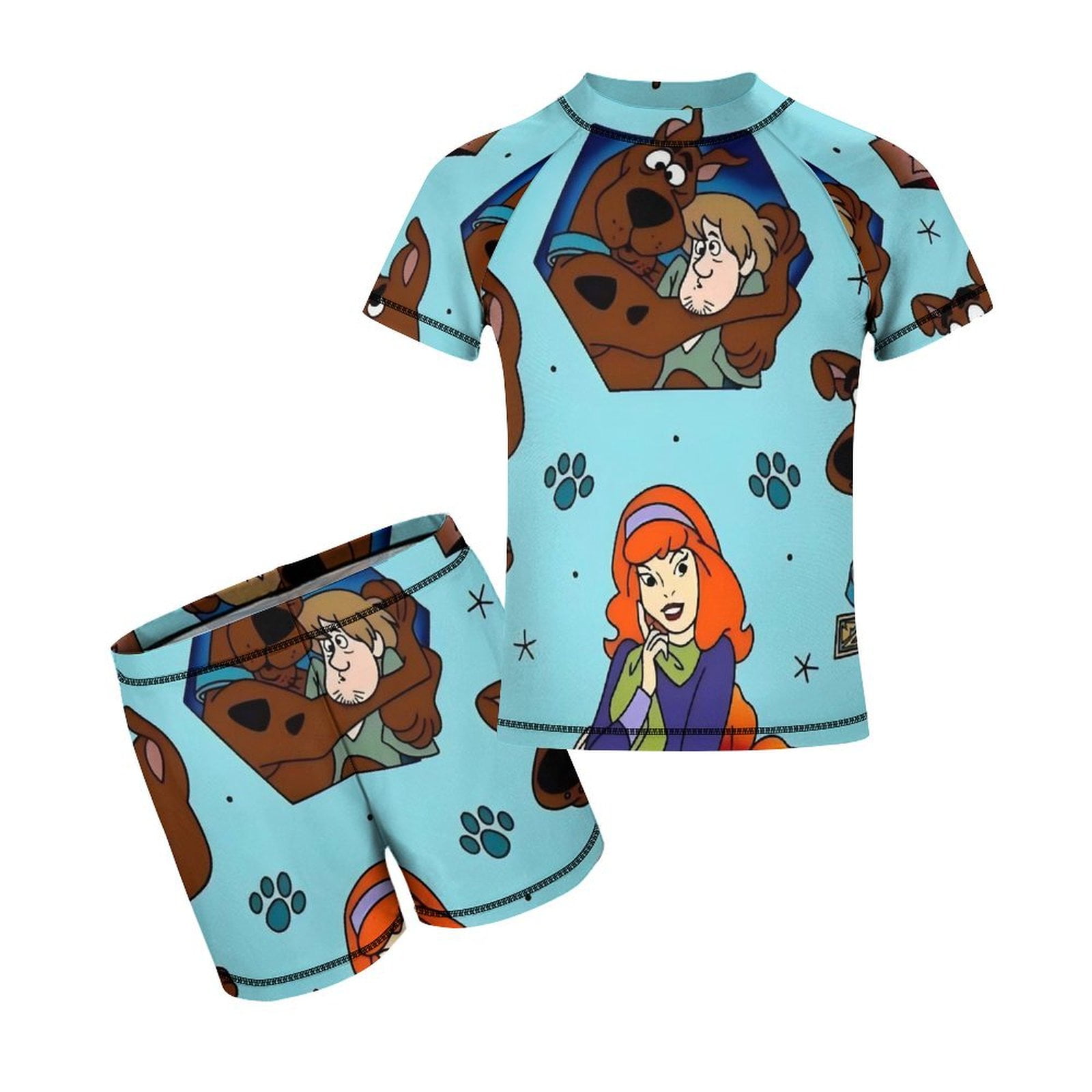 Scooby-Doo Boys 2 piece swimsuit set short sleeve 7-9Y（120cm）swimsuit ...