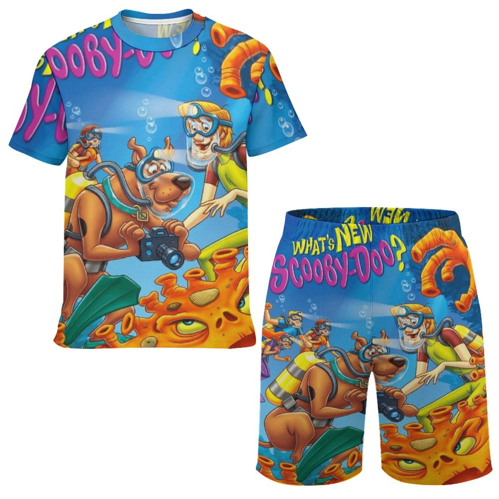 Scooby-Doo Boys Girls Short Sleeve Mesh T-Shirt And Shorts Outfit Set ...