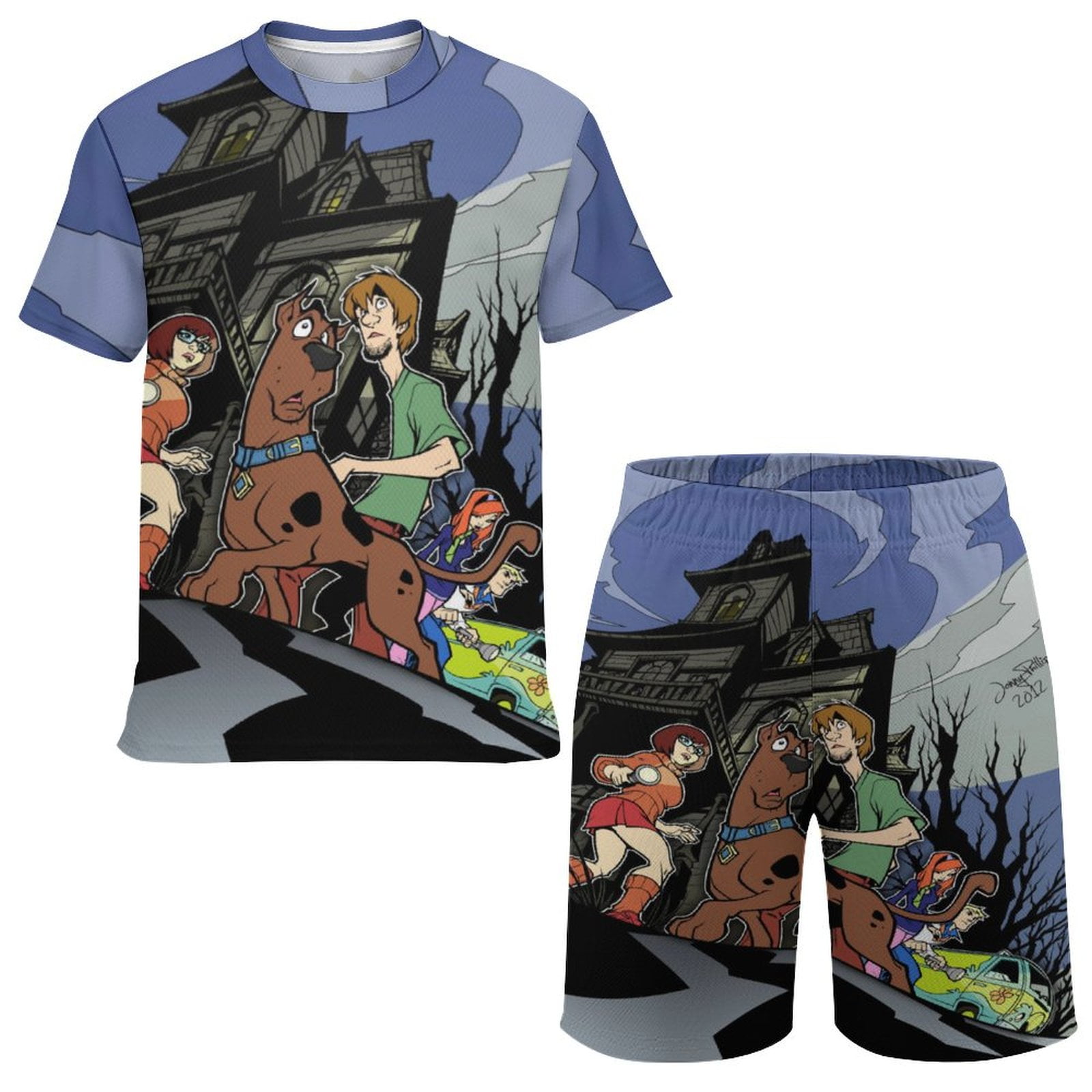 Scooby-Doo Boys Girls Short Sleeve Mesh T-Shirt And Shorts Outfit Set ...