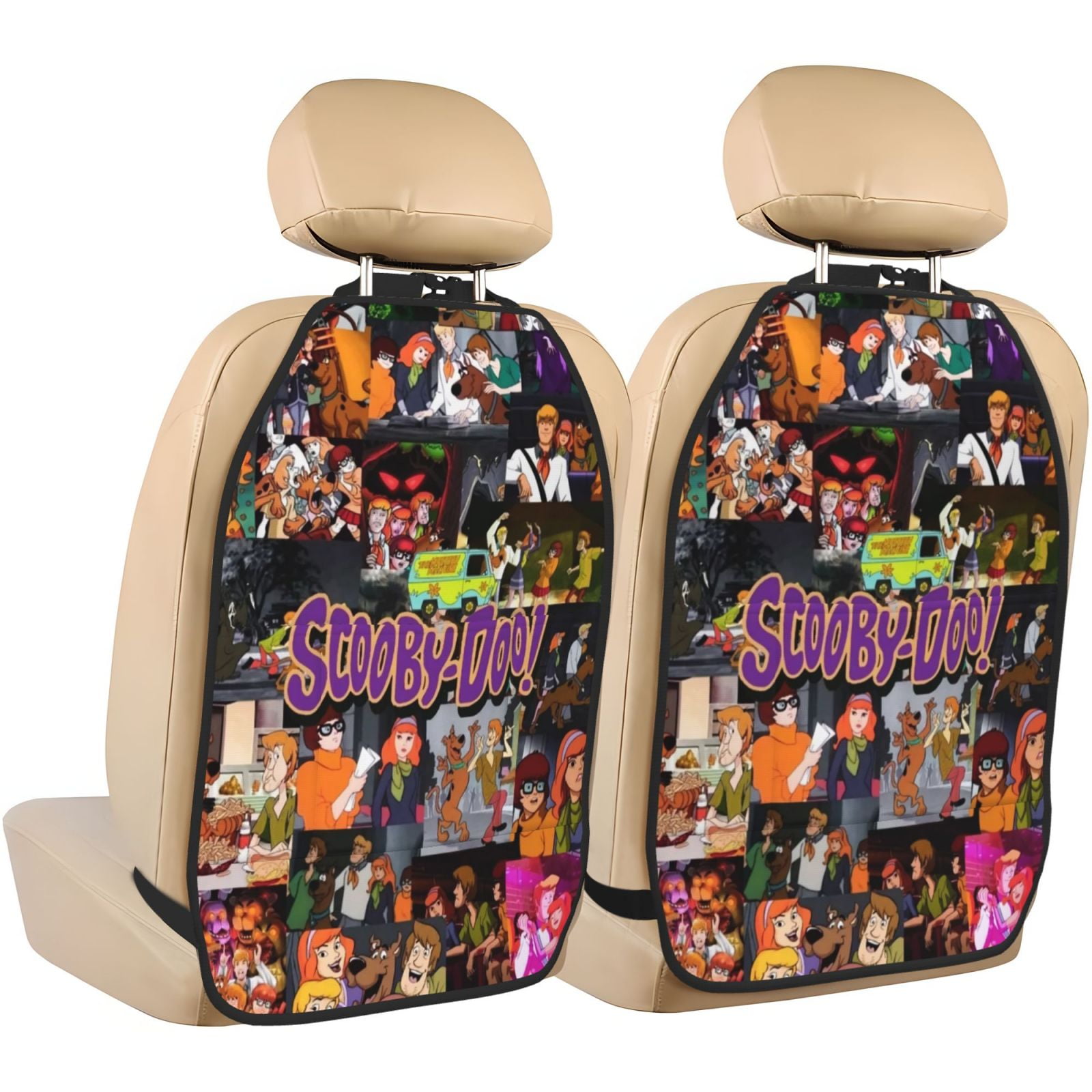 Scooby Doo Car Seat Anti-Kick Storage Pads 2 Piece Set Car Seat Back ...