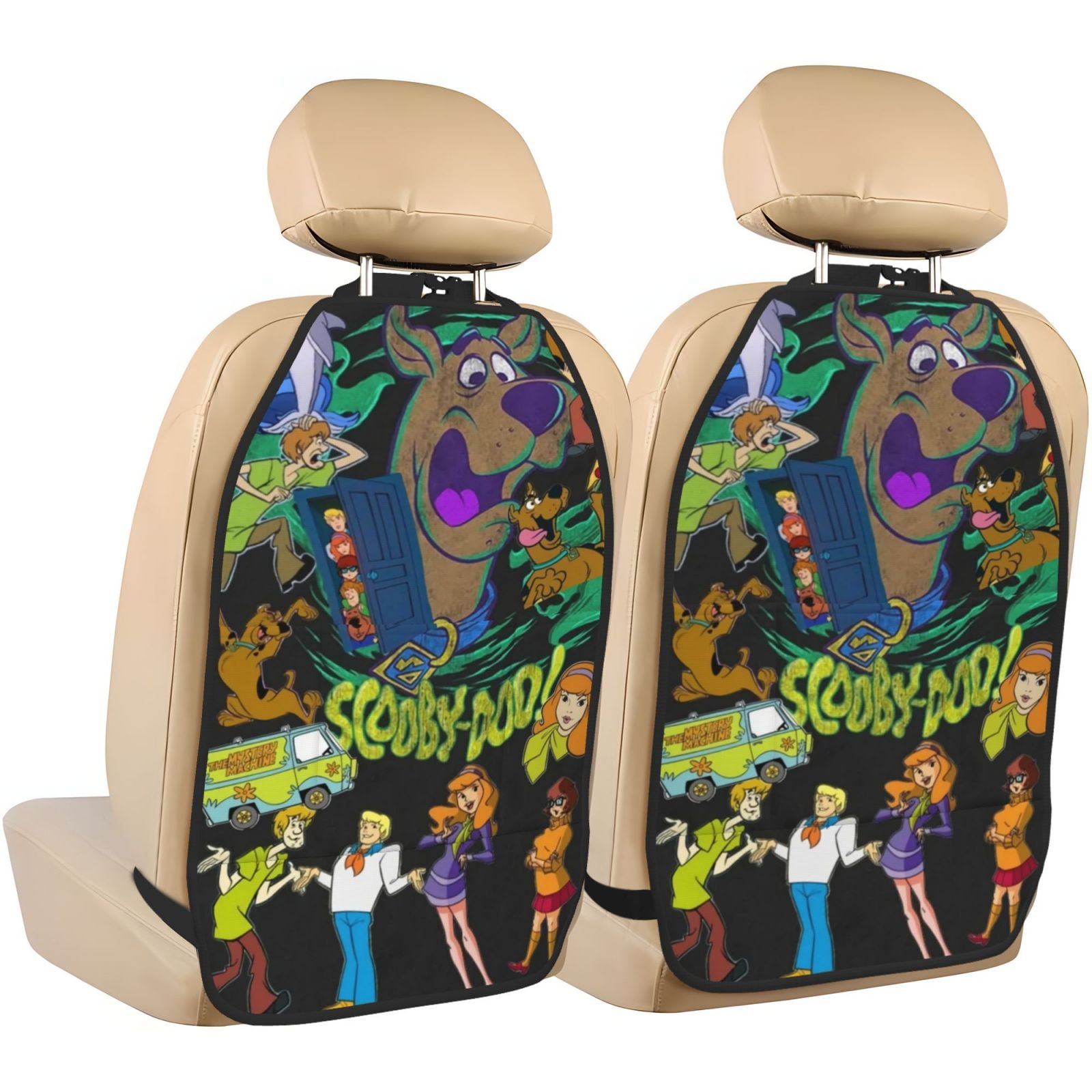 Scooby Doo Car Seat Anti-Kick Storage Pads 2 Piece Set Car Seat Back ...