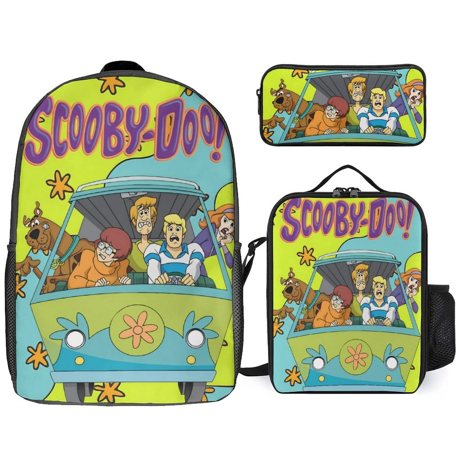 Scooby Doo Cartoon Anime 3 Piece Backpack Lunch Bag & Pencil Case Set ...