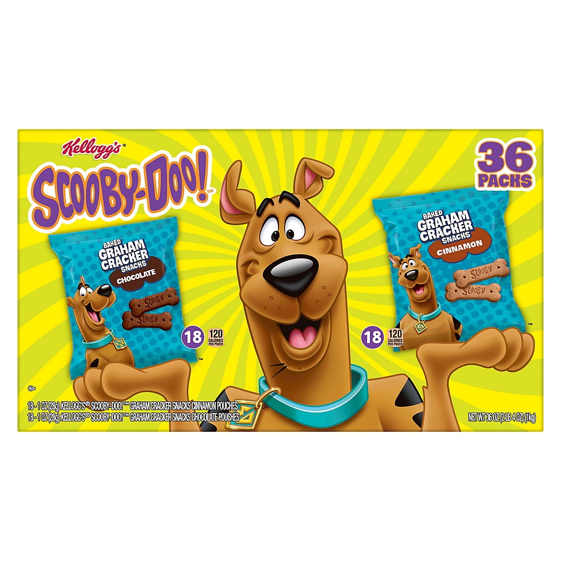 Scooby-Doo! Chocolate and Cinnamon Graham Cracker Variety Snack Packs ...