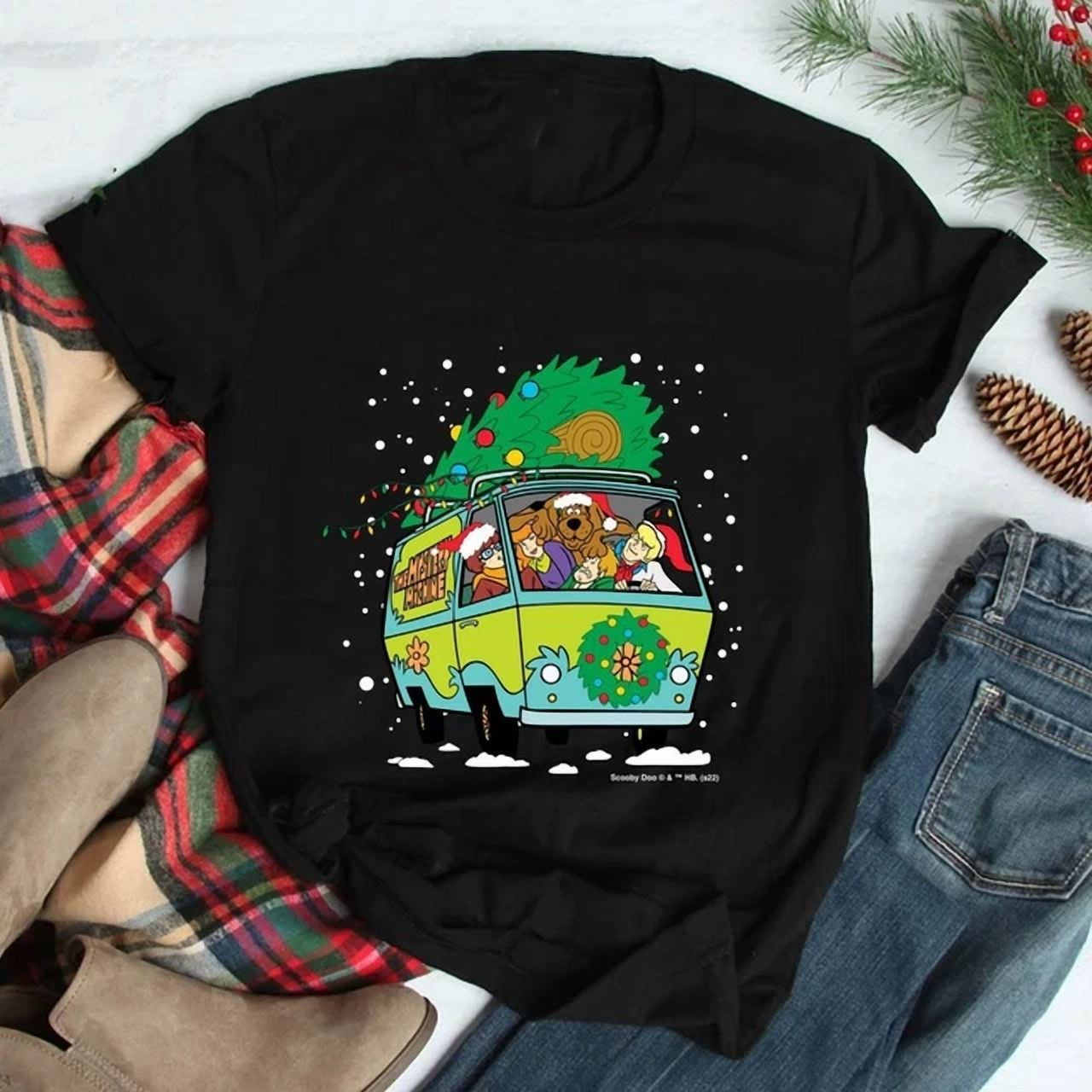 Scooby Doo Christmas Mystery Machine Shirt S-5XL Xmas Gift Family AD718 ...