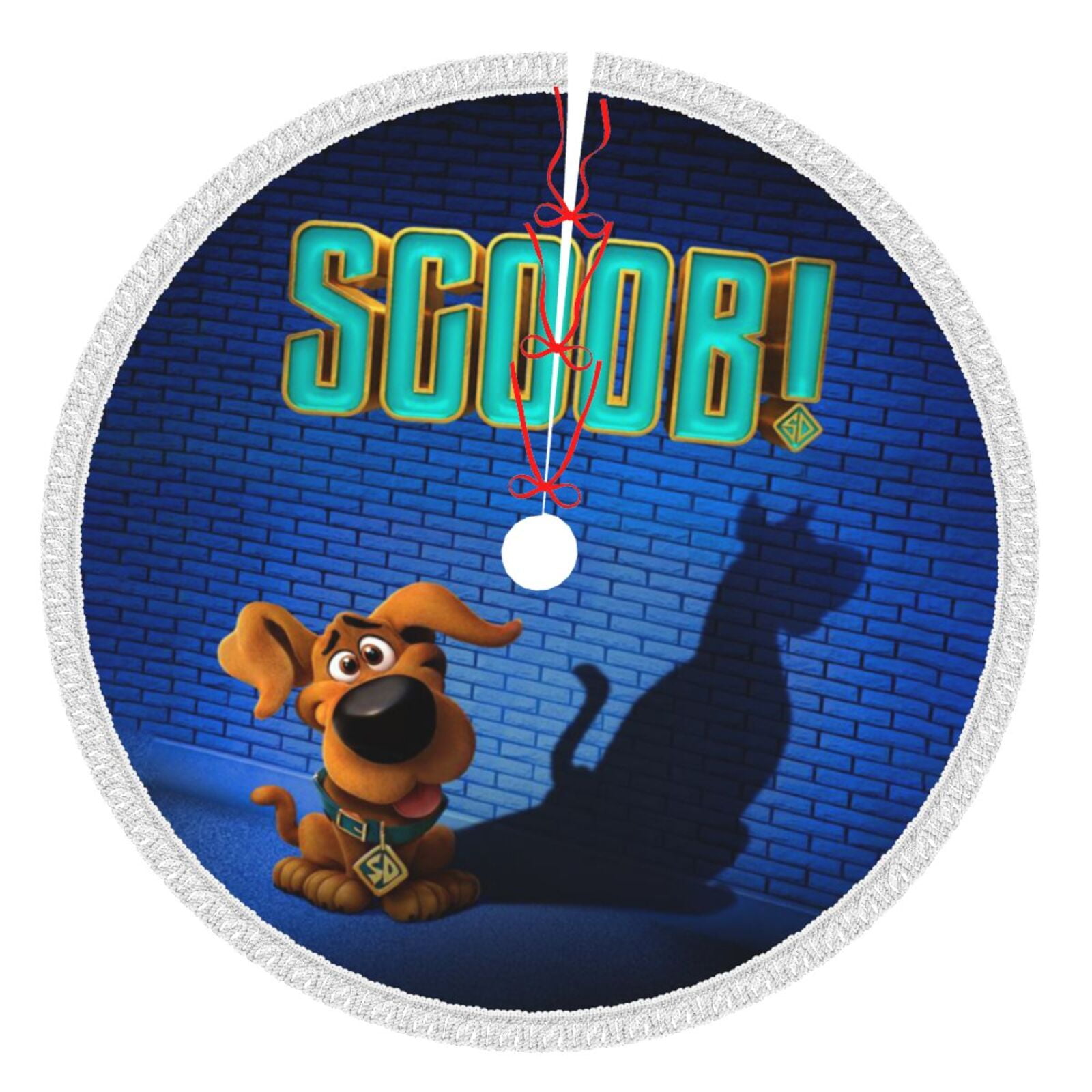Scooby Doo Christmas Tree Skirt White Tassel Lace Xmas Skirts ...