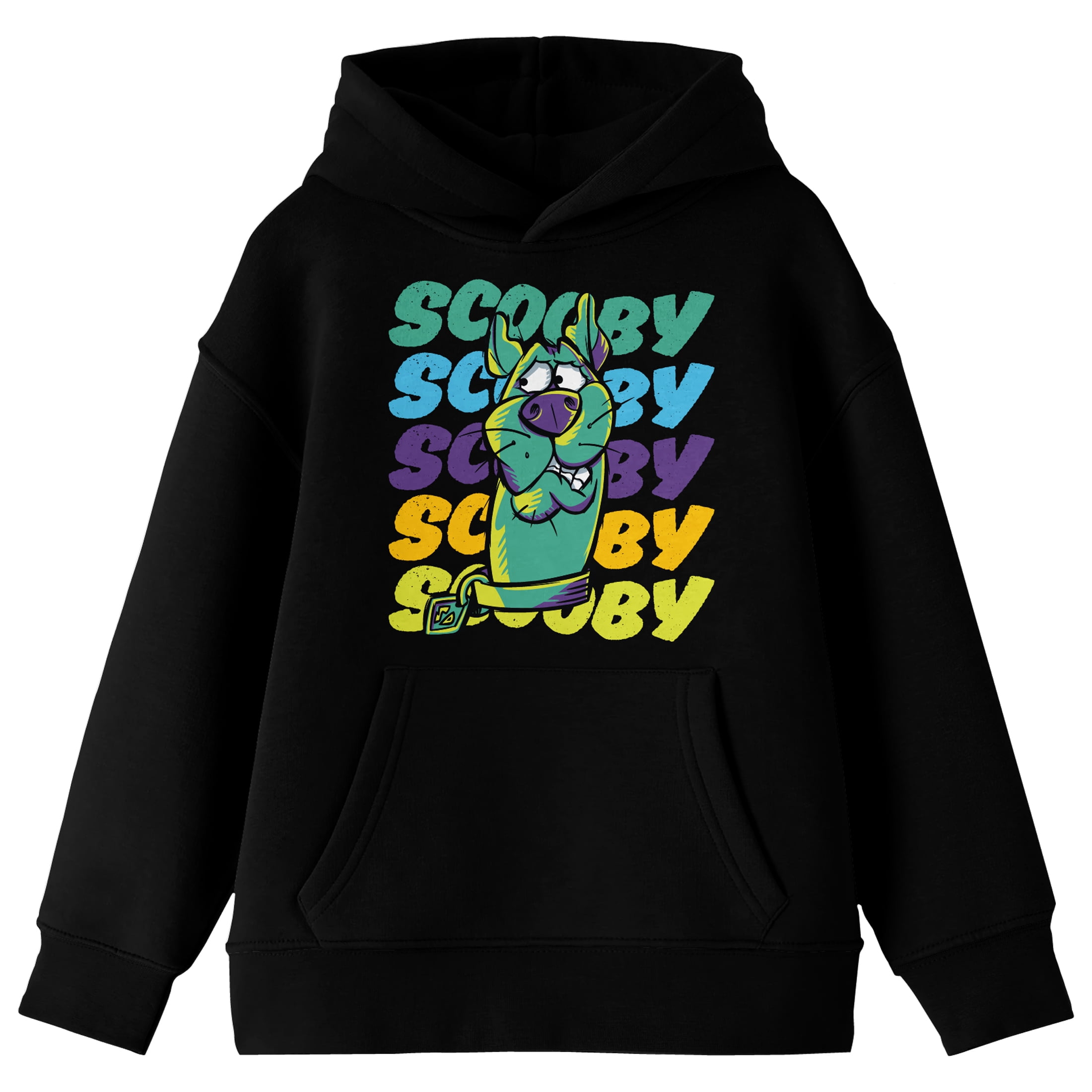 Scooby-Doo Colorful Repeating Name Youth Boys Black Hoodie-Large ...