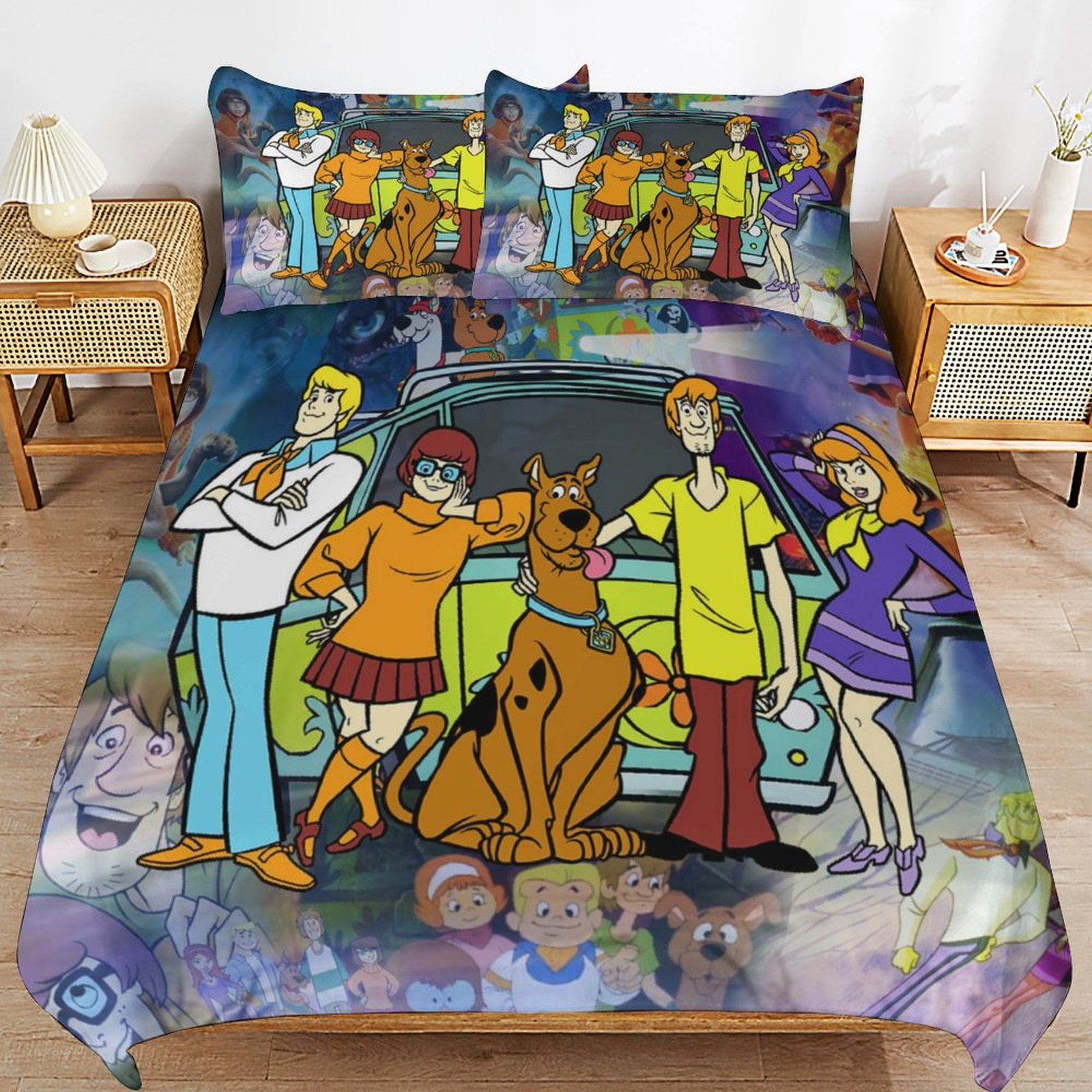 Scooby Doo Comforter Set 3 Pieces Quilt Cover Set Soft Bedding Sets for ...