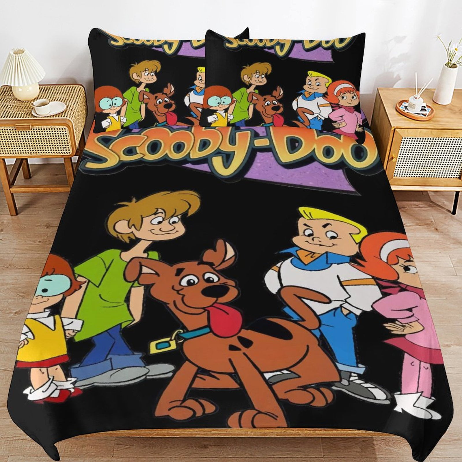 Scooby Doo Duvet Cover 3 Pcs Set Cute Kids Comforter Cover with 2 ...