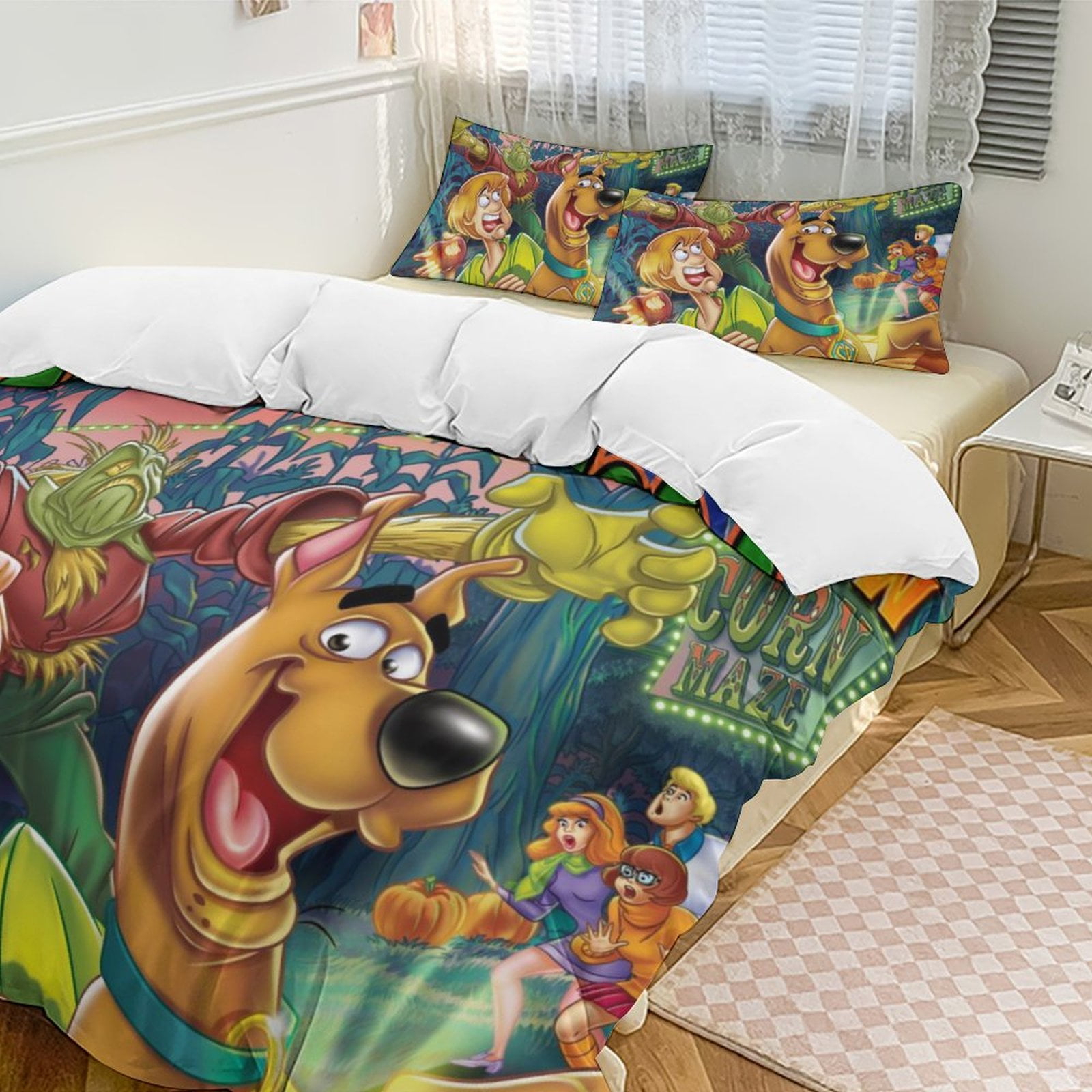 Scooby-Doo Duvet Cover 3 Piece Bedding Set, Anime Movie Soft Comforter ...