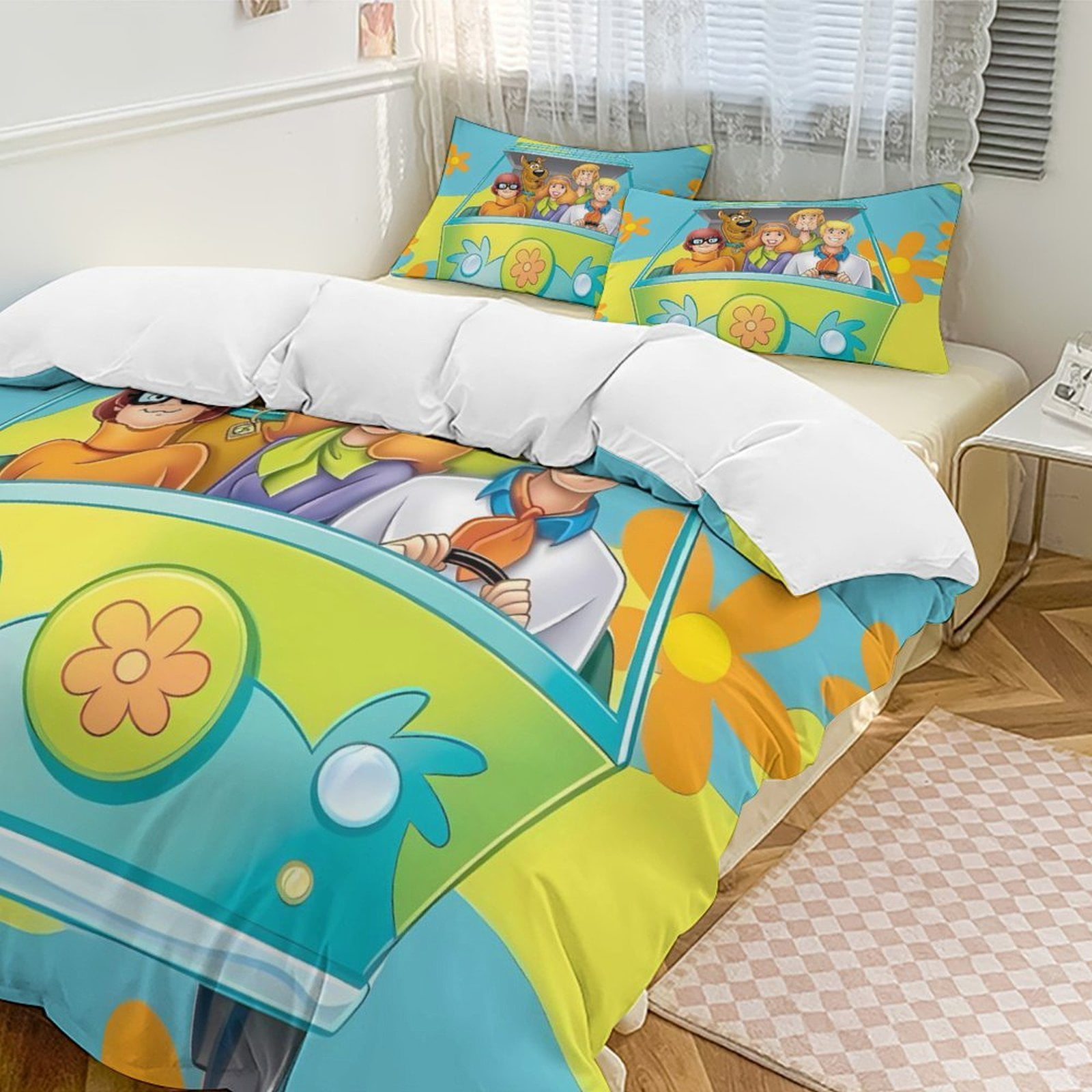 Scooby-Doo Duvet Cover 3 Piece Bedding Set, Anime Movie Soft Comforter ...