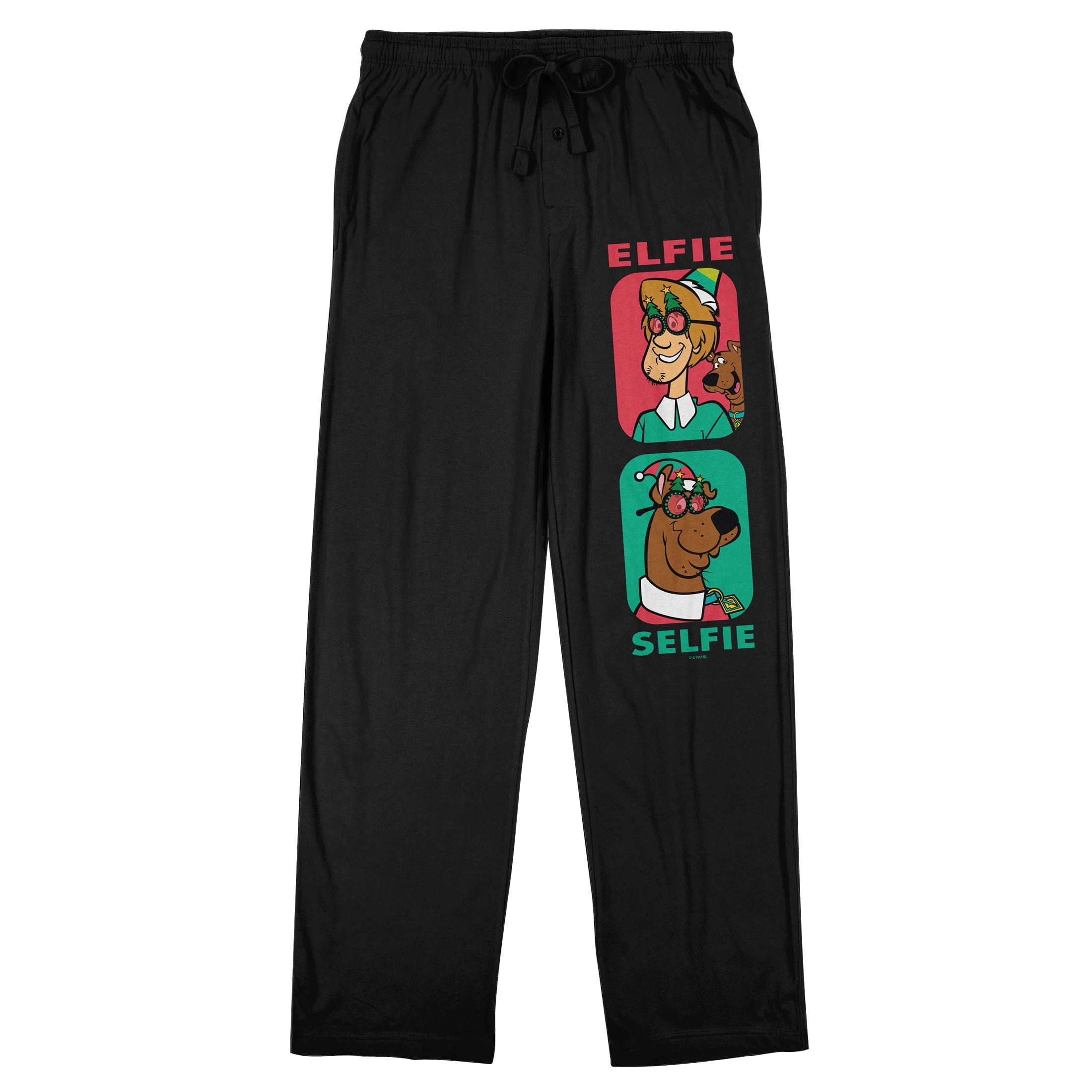 Scooby Doo Elfie & Scooby Men's Black Sleep Pajama Pants-Small ...