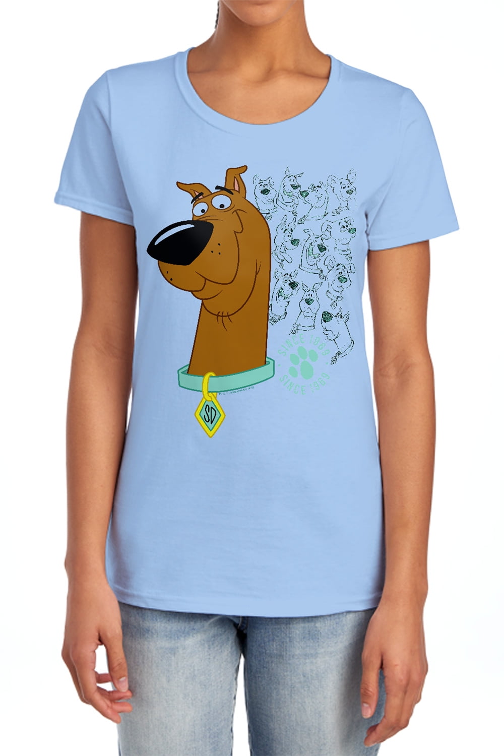 Scooby Doo Evolution of Scooby Doo Women's T Shirt, Light Blue, Medium ...