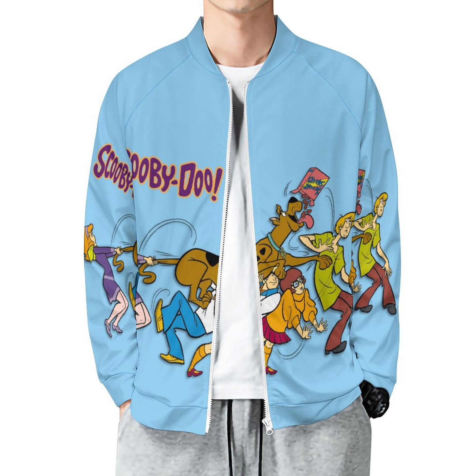 Scooby Doo Fashion Jacket Mens Windbreaker Coat Lightweight Zipper ...