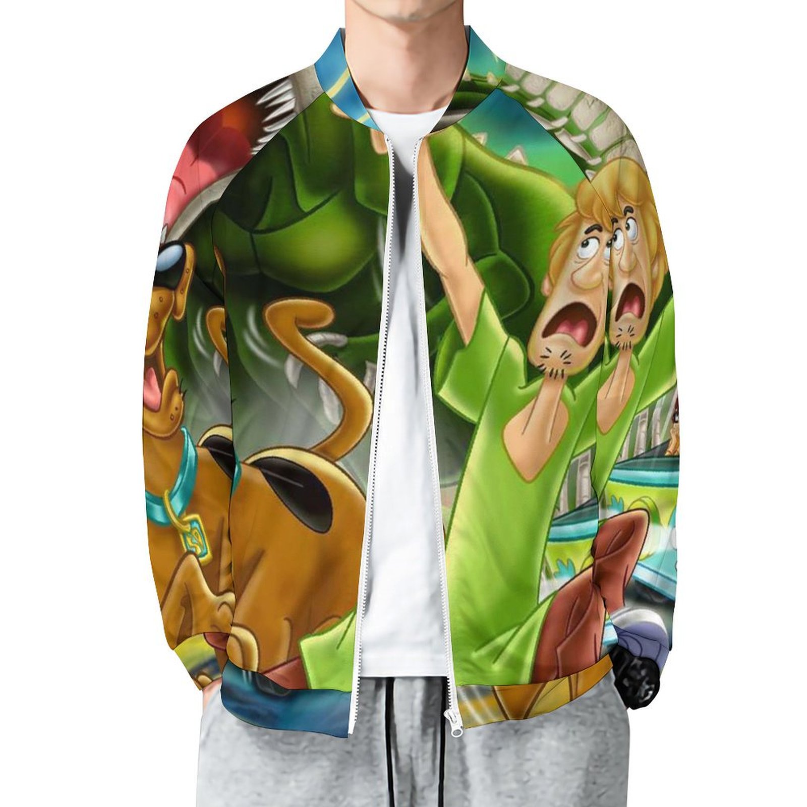 Scooby Doo Fashion Jacket Mens Windbreaker Coat Lightweight Zipper ...